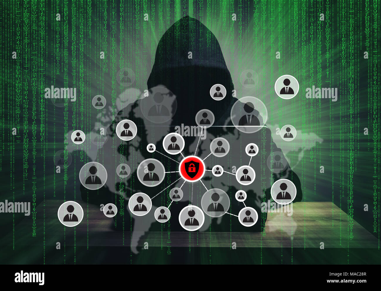 programmer hacker working on front of his laptop writing code with ...