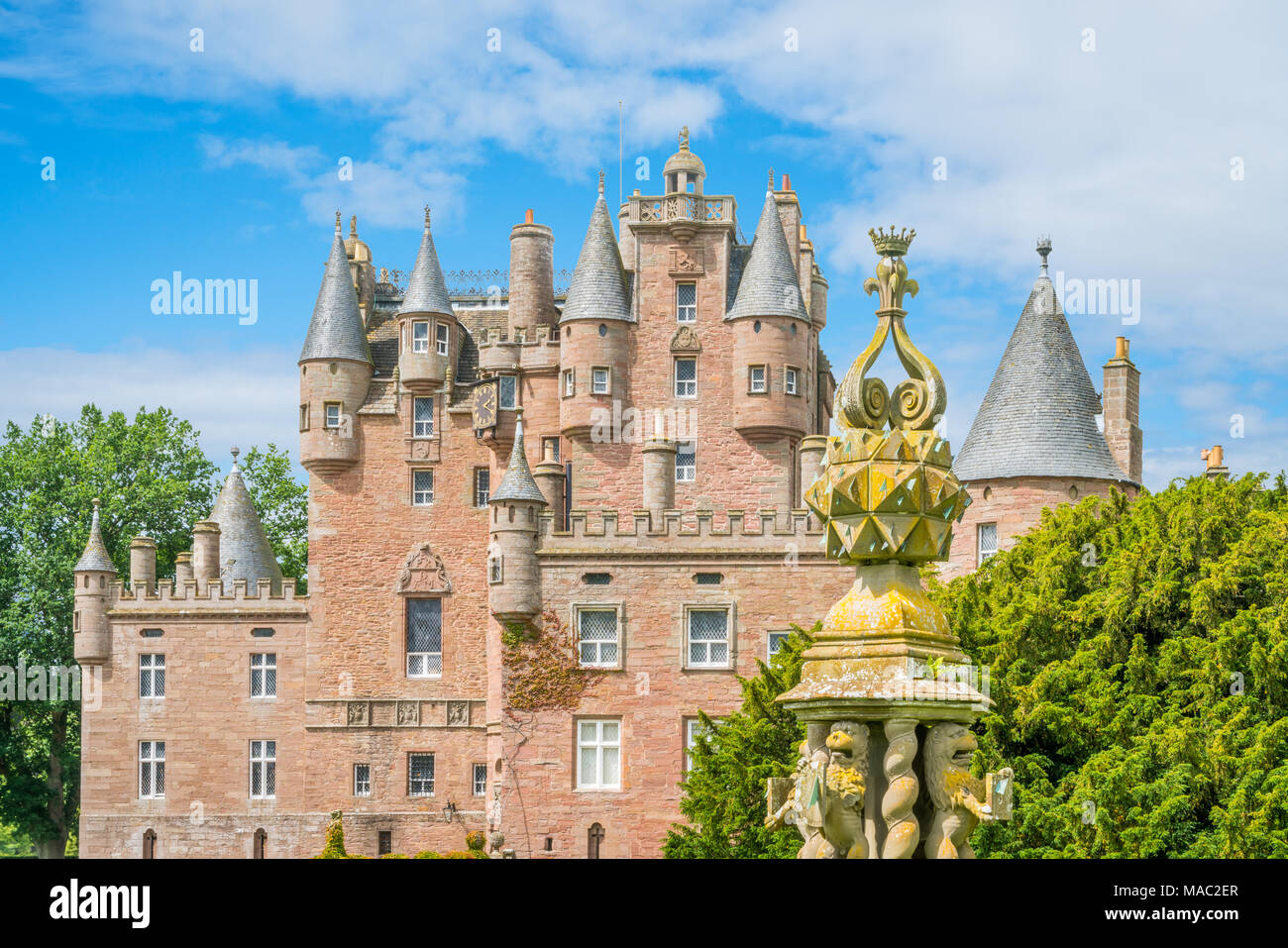 Glamis Castle in a sunny day, Angus, Scotland Stock Photo - Alamy