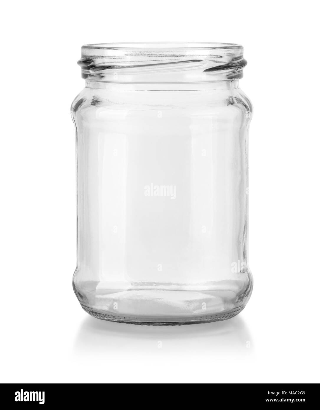 Empty glass jar isolated on a white background with clipping path Stock ...