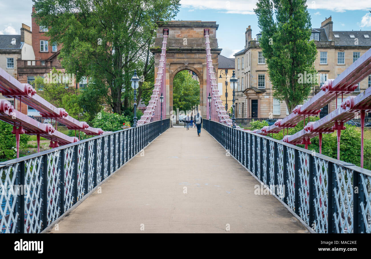 South Portland Street Suspension Bridge in Glasgow, Scotland Stock ...