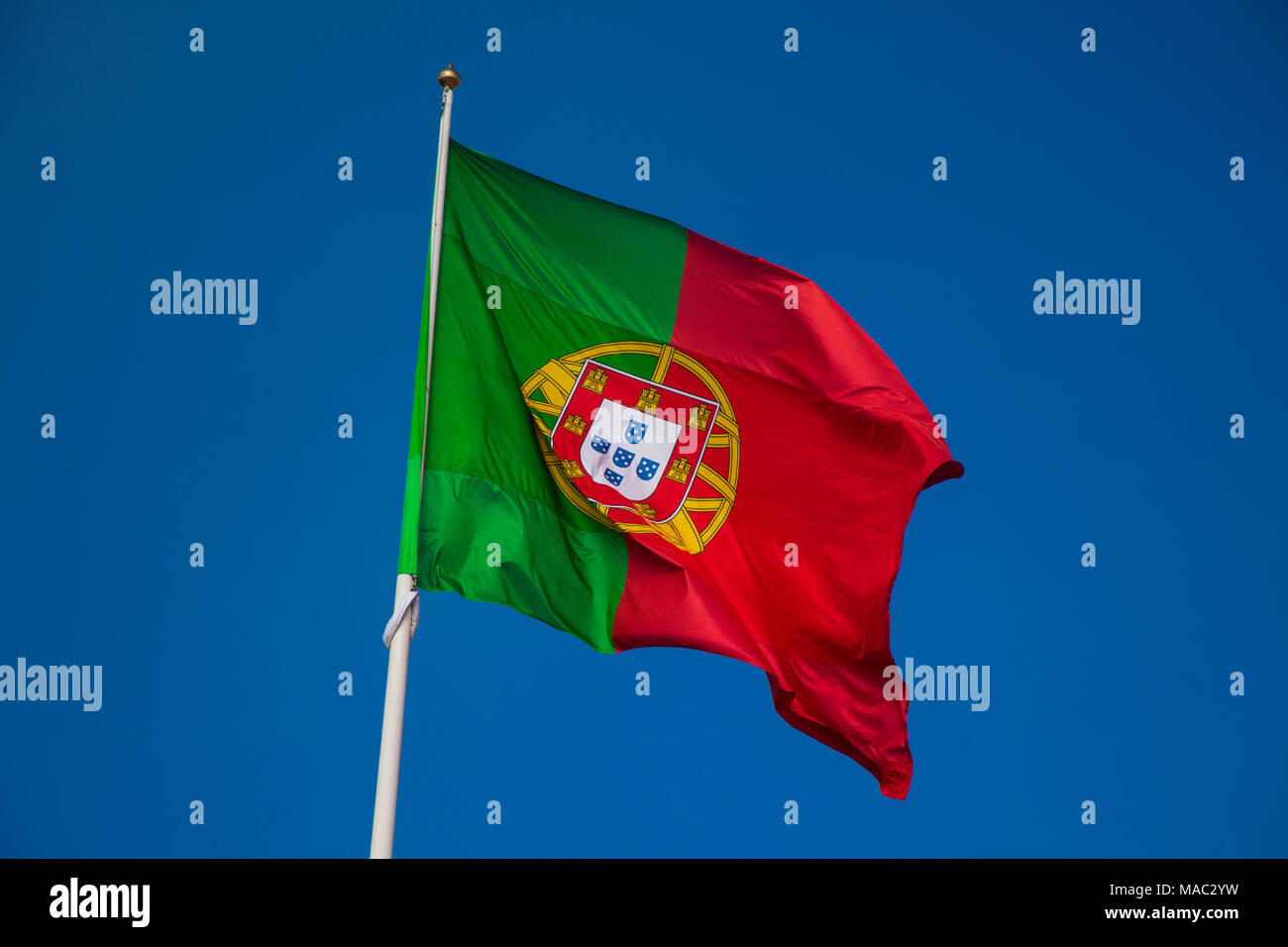 Flag of Portugal, a rectangular bicolour with a field unevenly divided ...