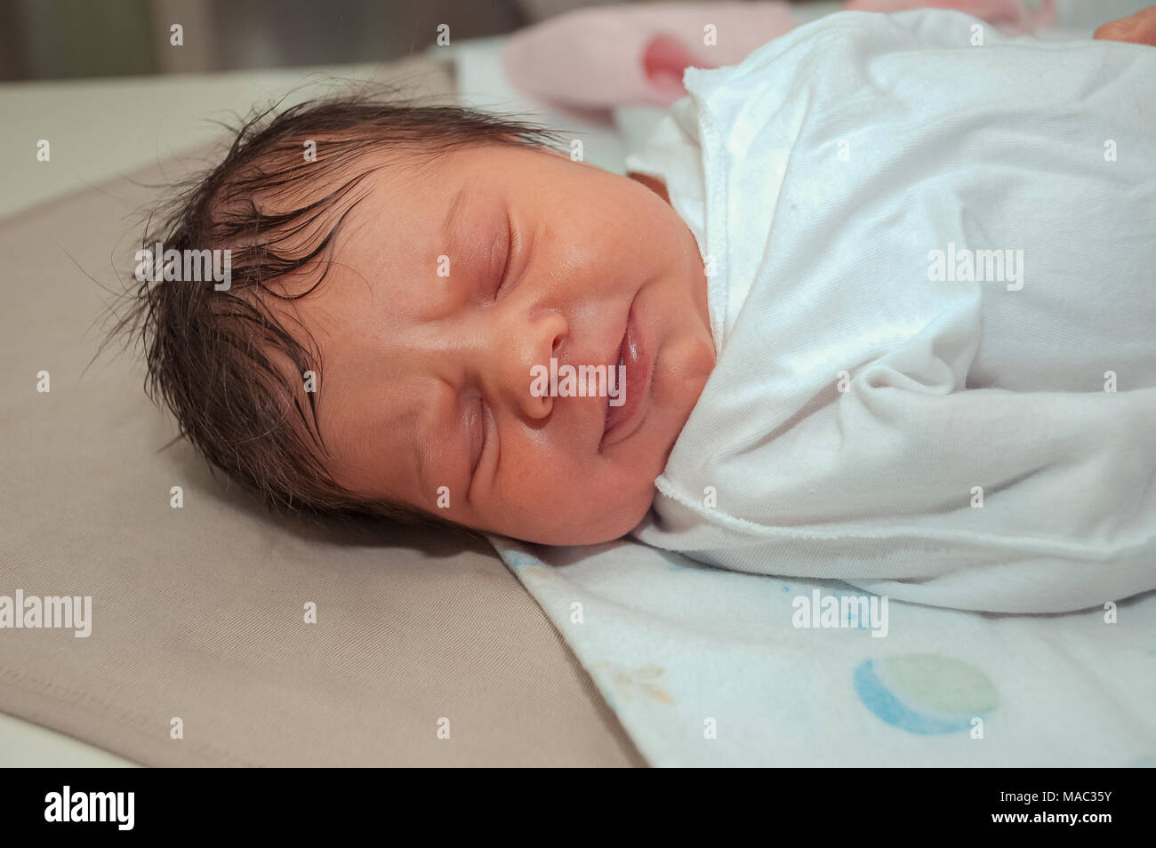 cute healthy new born baby portrait Stock Photo - Alamy