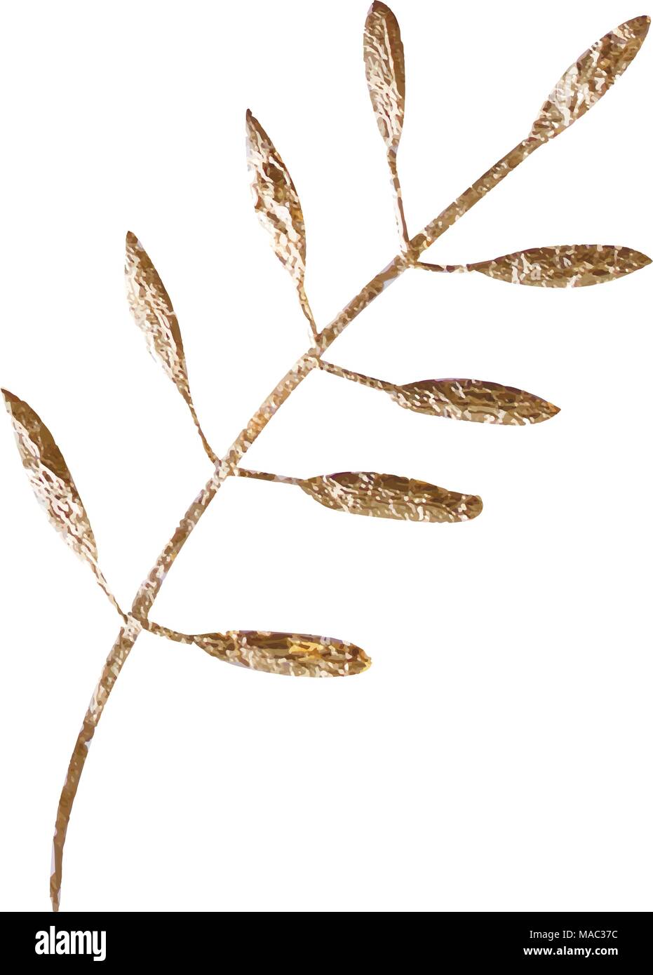 Golden leaf design elements. Decoration elements for invitation ...