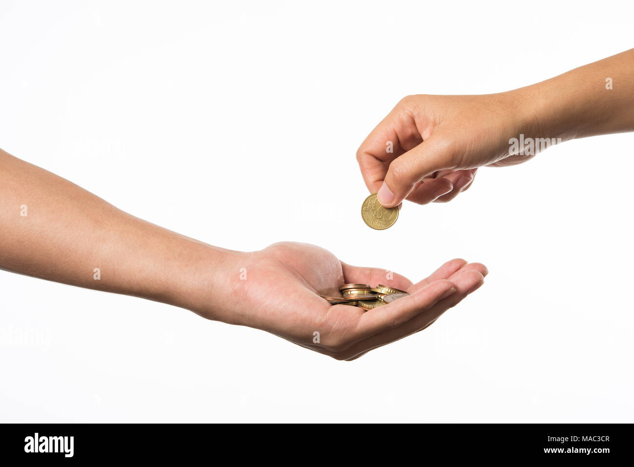 Woman giving money to another woman hi-res stock photography and images ...