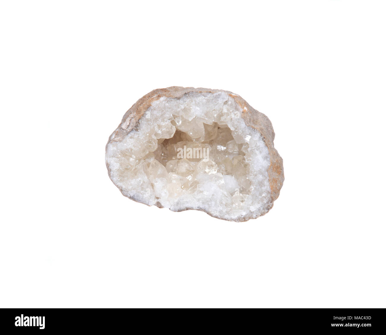 Natural raw citrine geode isolated on white background Stock Photo - Alamy