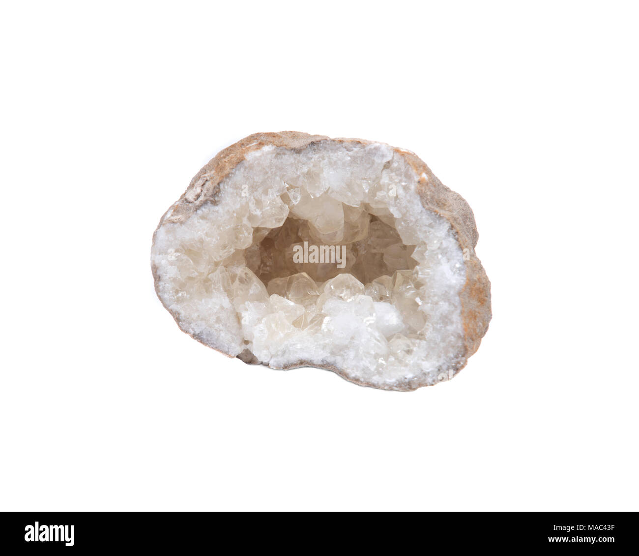 Natural raw citrine geode isolated on white background Stock Photo - Alamy