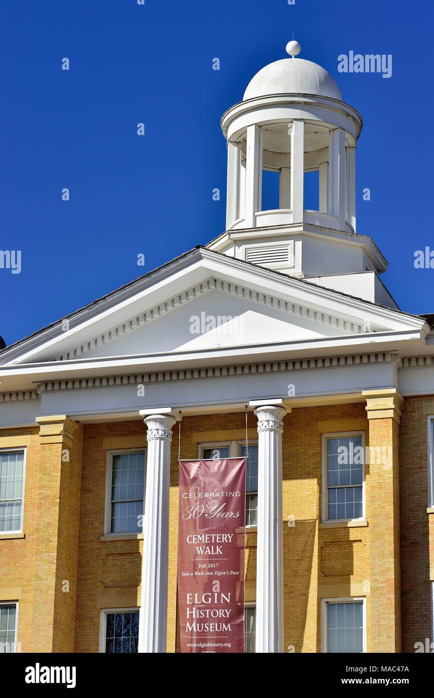 Elgin, Illinois, USA. The Old Main, completed in 1856 is the original ...