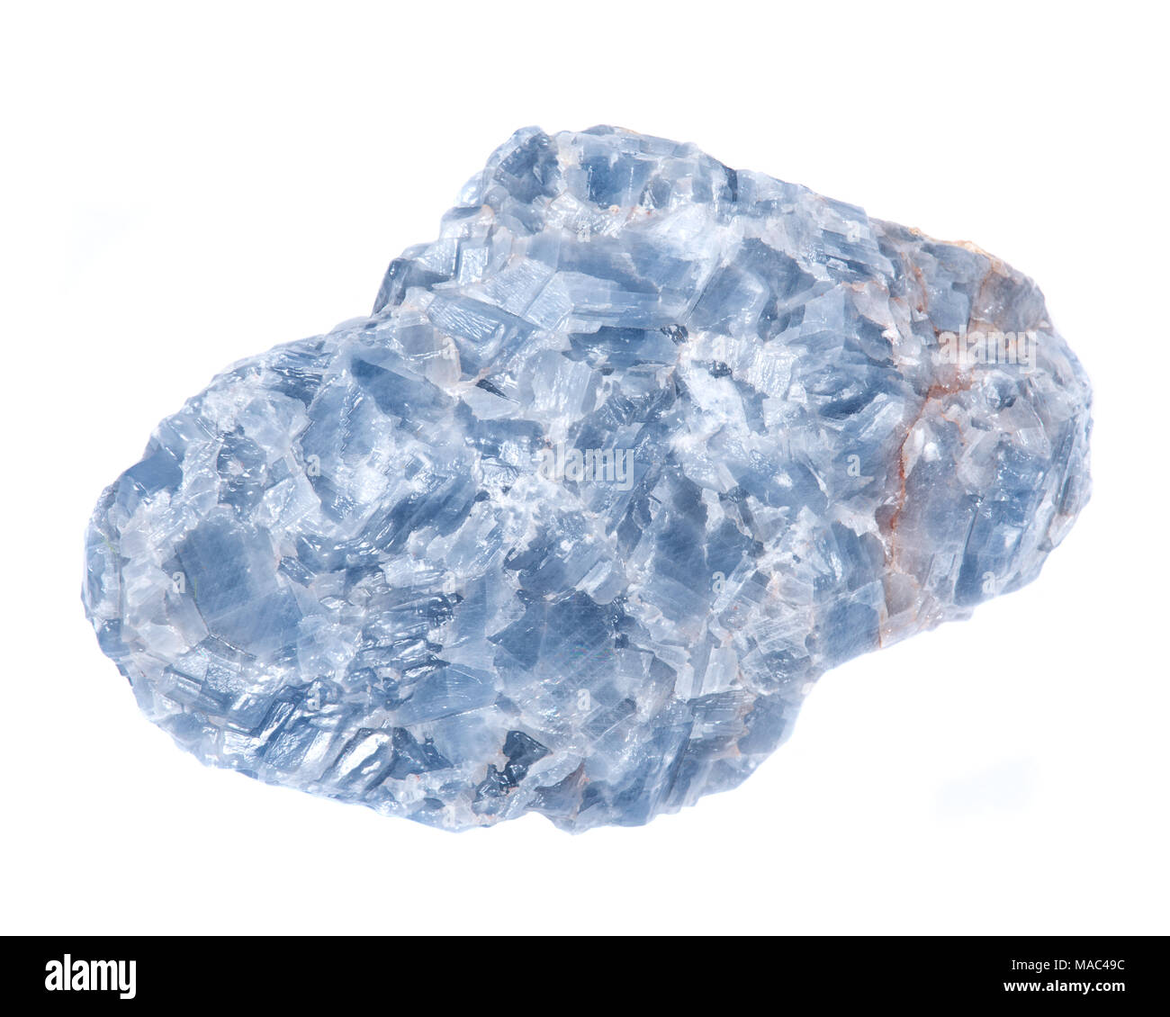 Raw blue calcite natural chunk isolated on white background Stock Photo ...