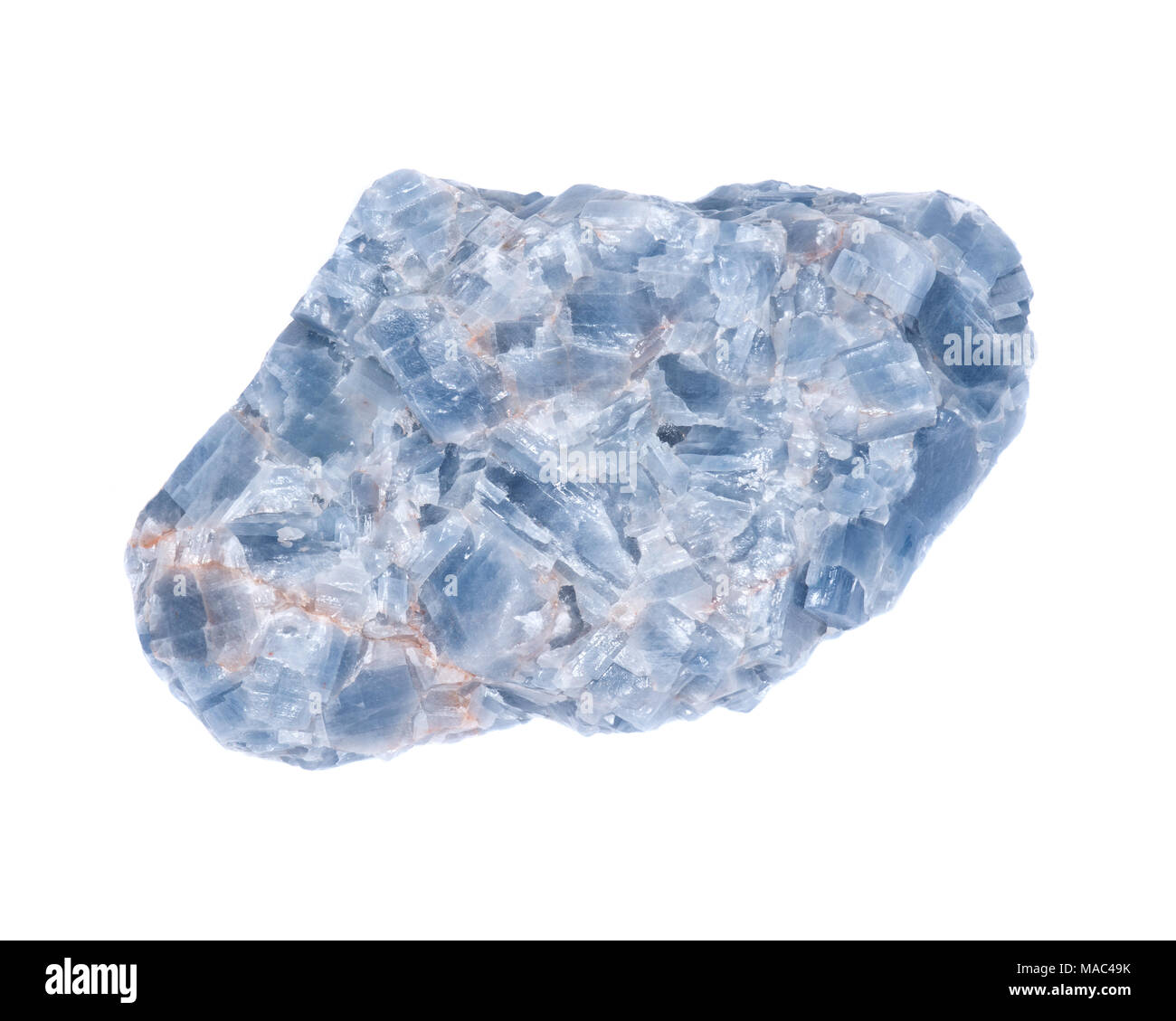 Raw blue calcite natural chunk isolated on white background Stock Photo ...