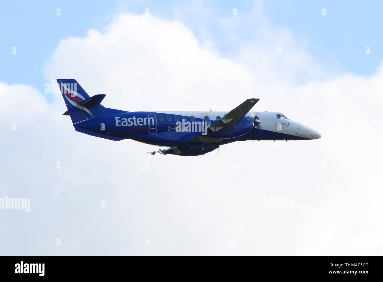 G-MAJU, a BAe Jetstream 41 operated by Eastern Airways, on take off ...