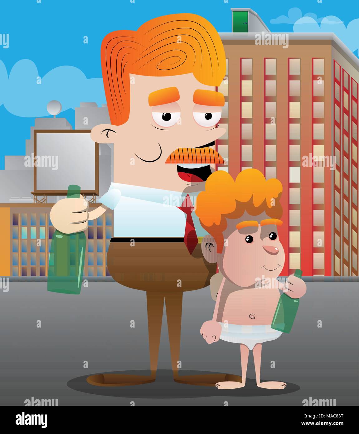 Child alcohol parent Stock Vector Images - Alamy