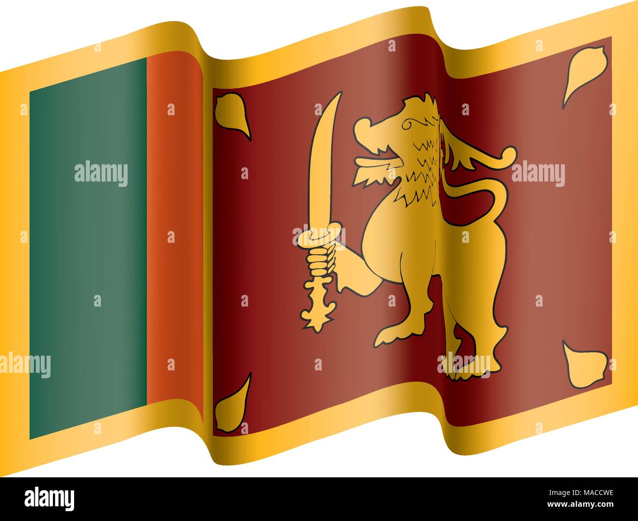 Sri Lanka flag, vector illustration Stock Vector Image & Art - Alamy