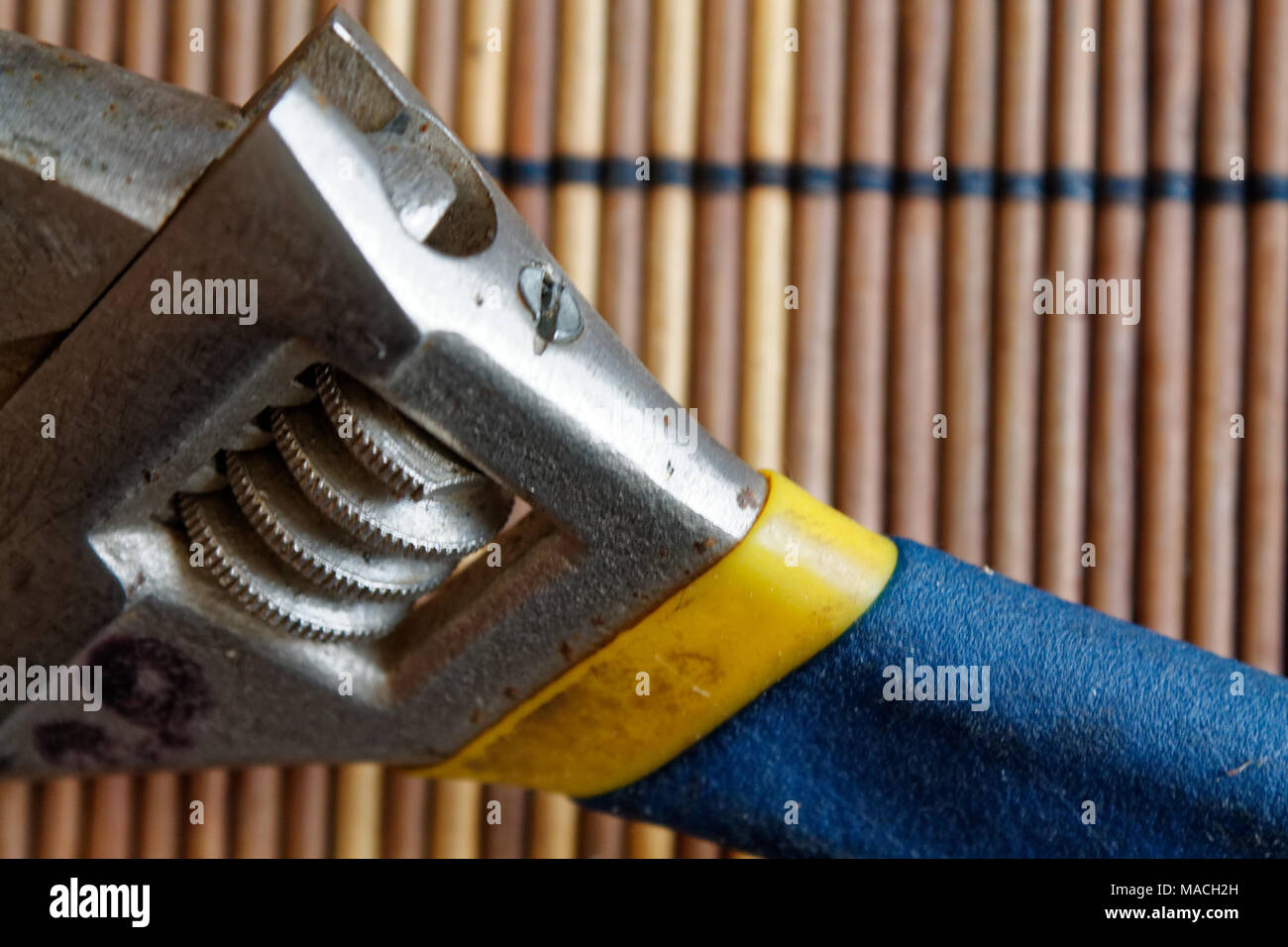 Wrench craftsman tool on wooden table, Spanner Tools collection ...