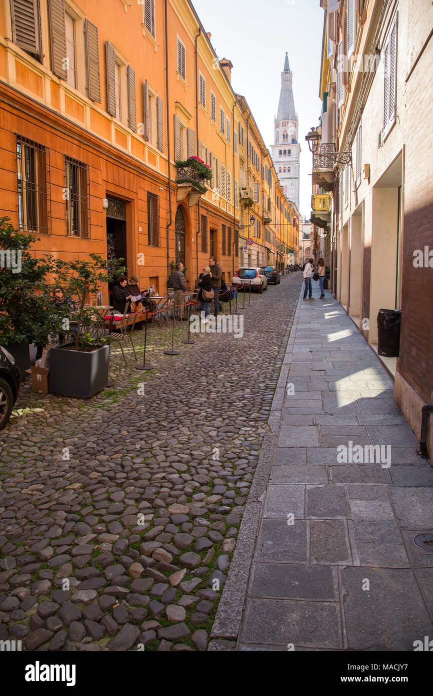 Via Del Taglio, a cobbled street in Modena Italy Stock Photo - Alamy