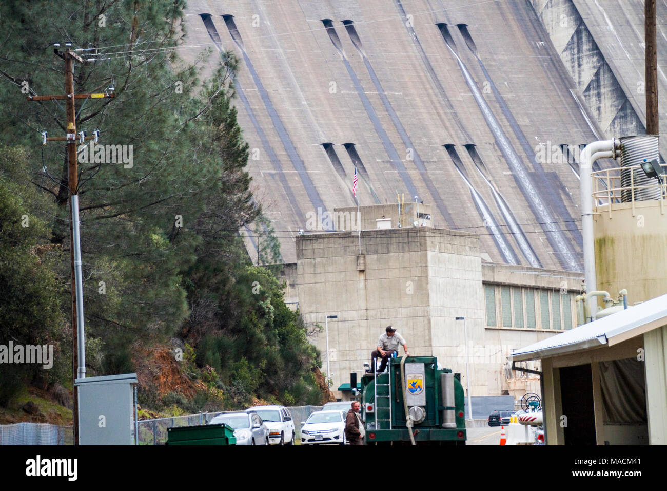 Shasta Dam. Livingston Stone National Fish Hatchery is at the base of ...