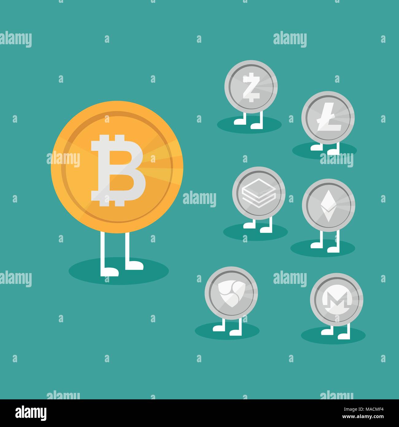 Cryptocurrency on blue background, digital currency, futuristic digital ...