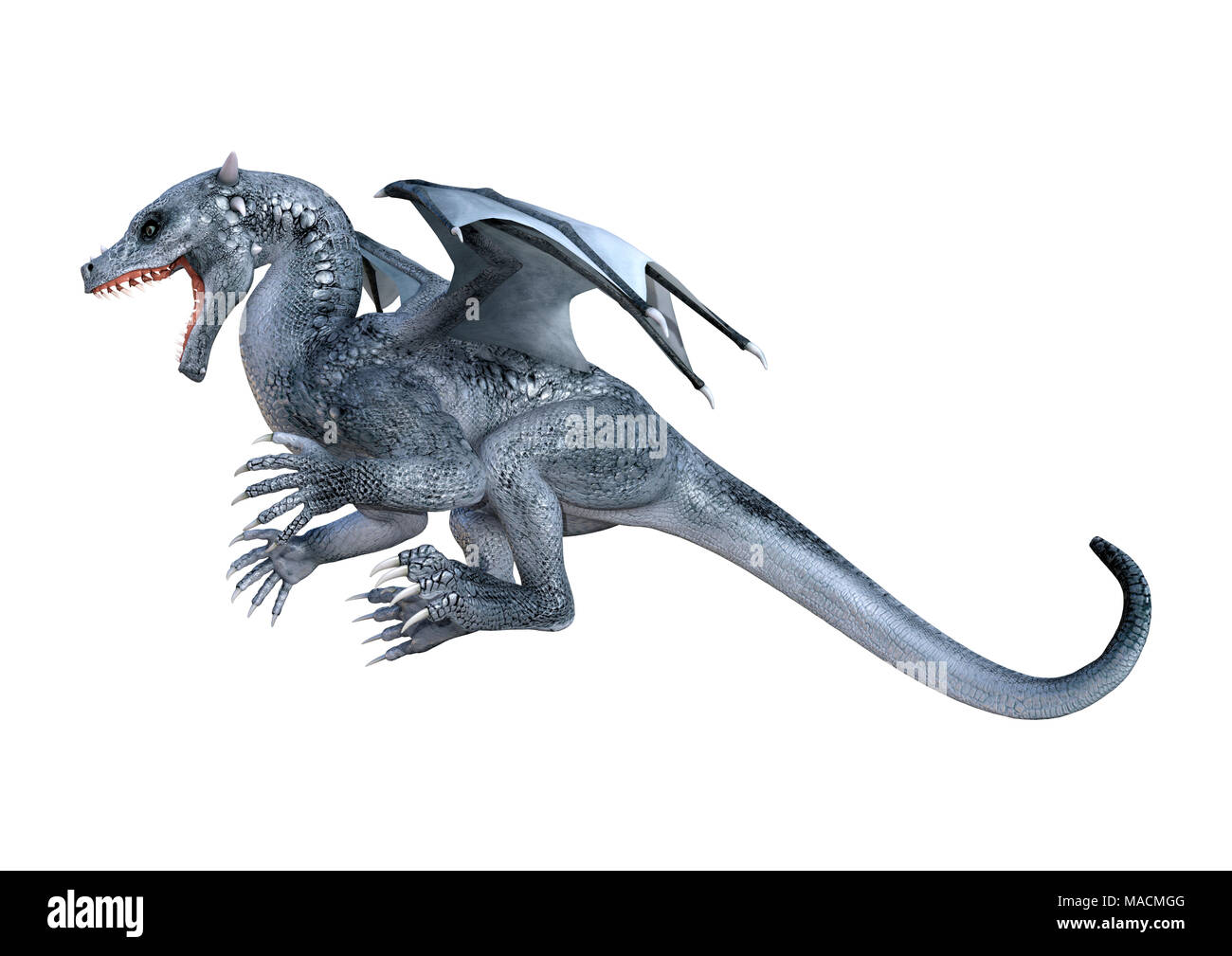 3D rendering of a fantasy dragon whelp isolated on white background ...
