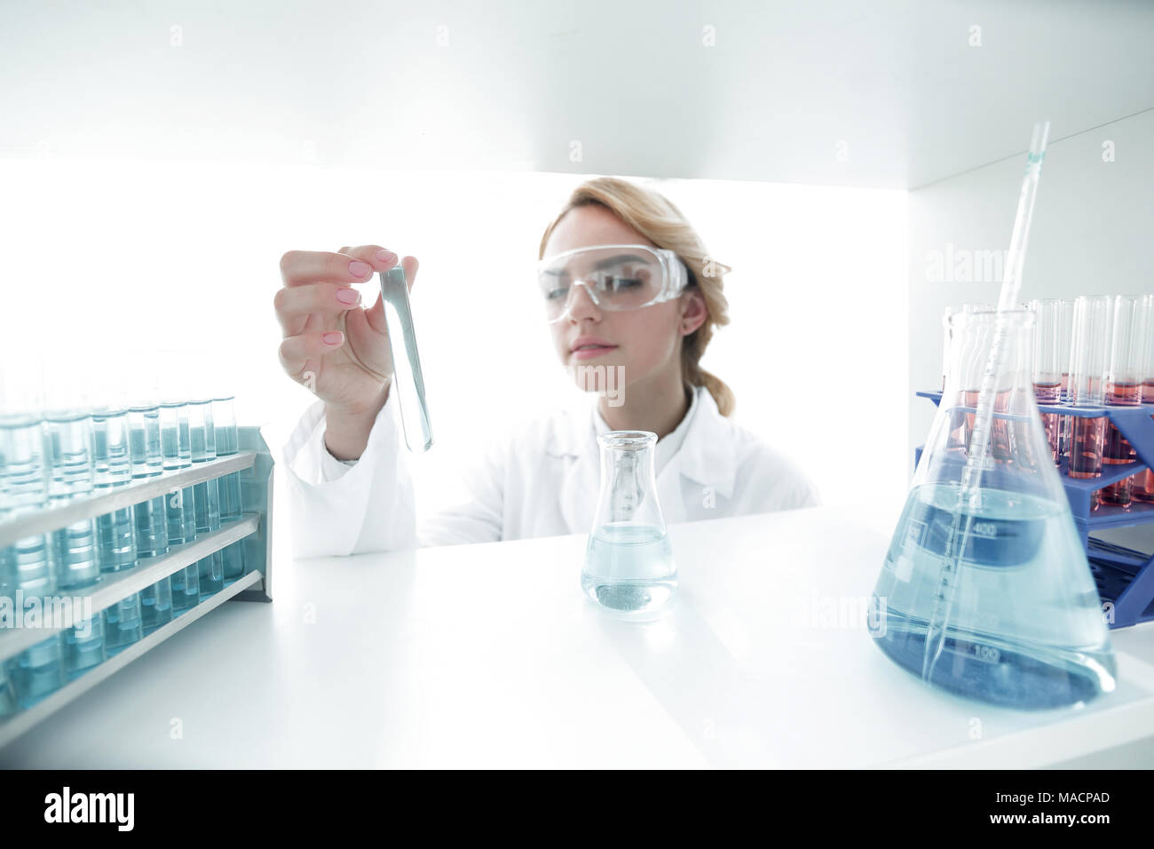closeup.portrait of doctor biologist in the lab Stock Photo - Alamy