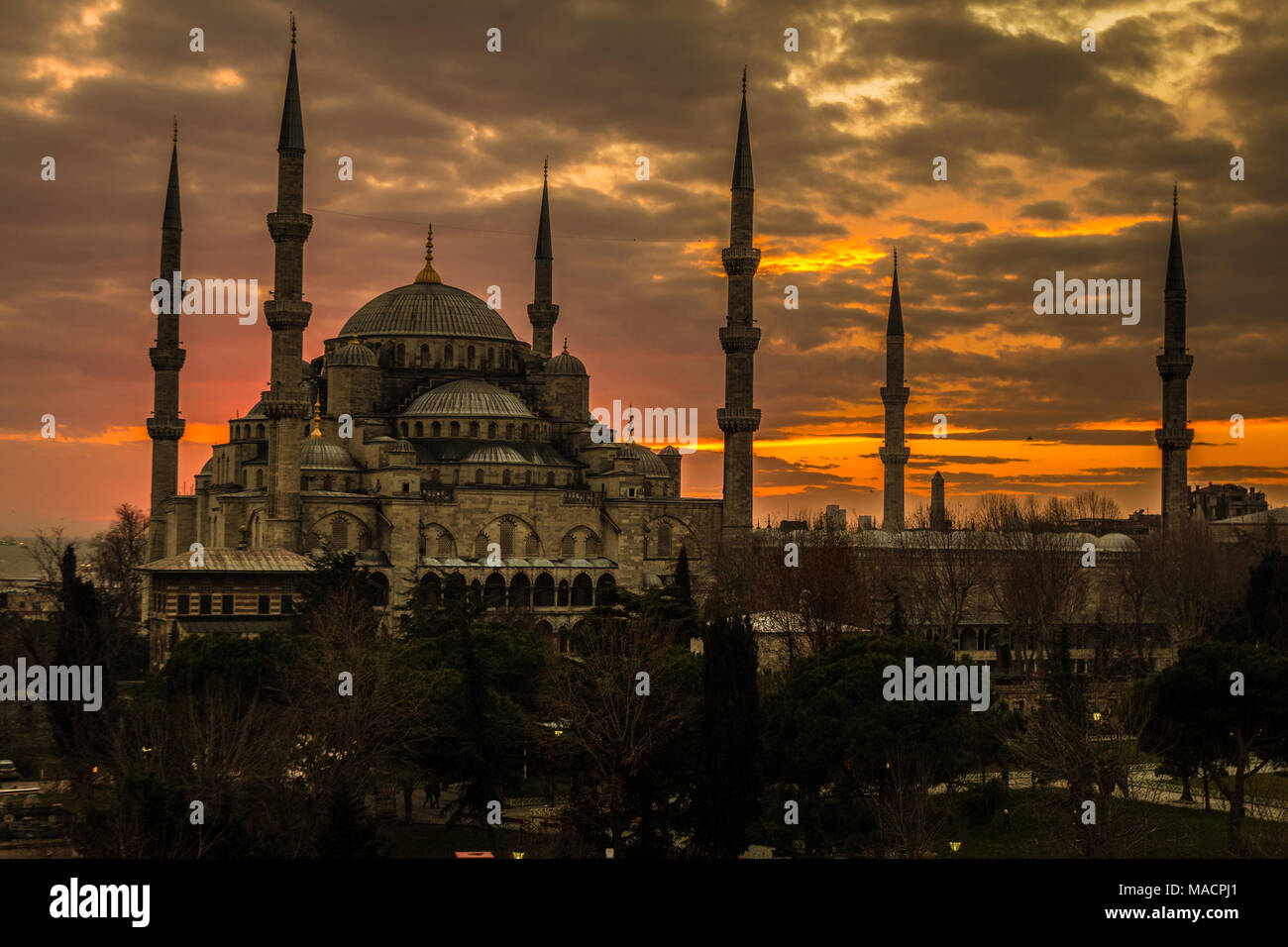 View of Instanbul at sunset Stock Photo - Alamy