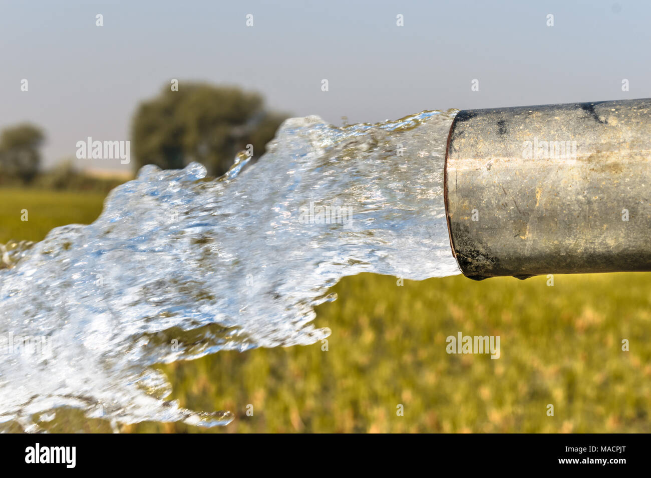 crystal clear sweet and healthy water being flush out by a heavy diesel ...