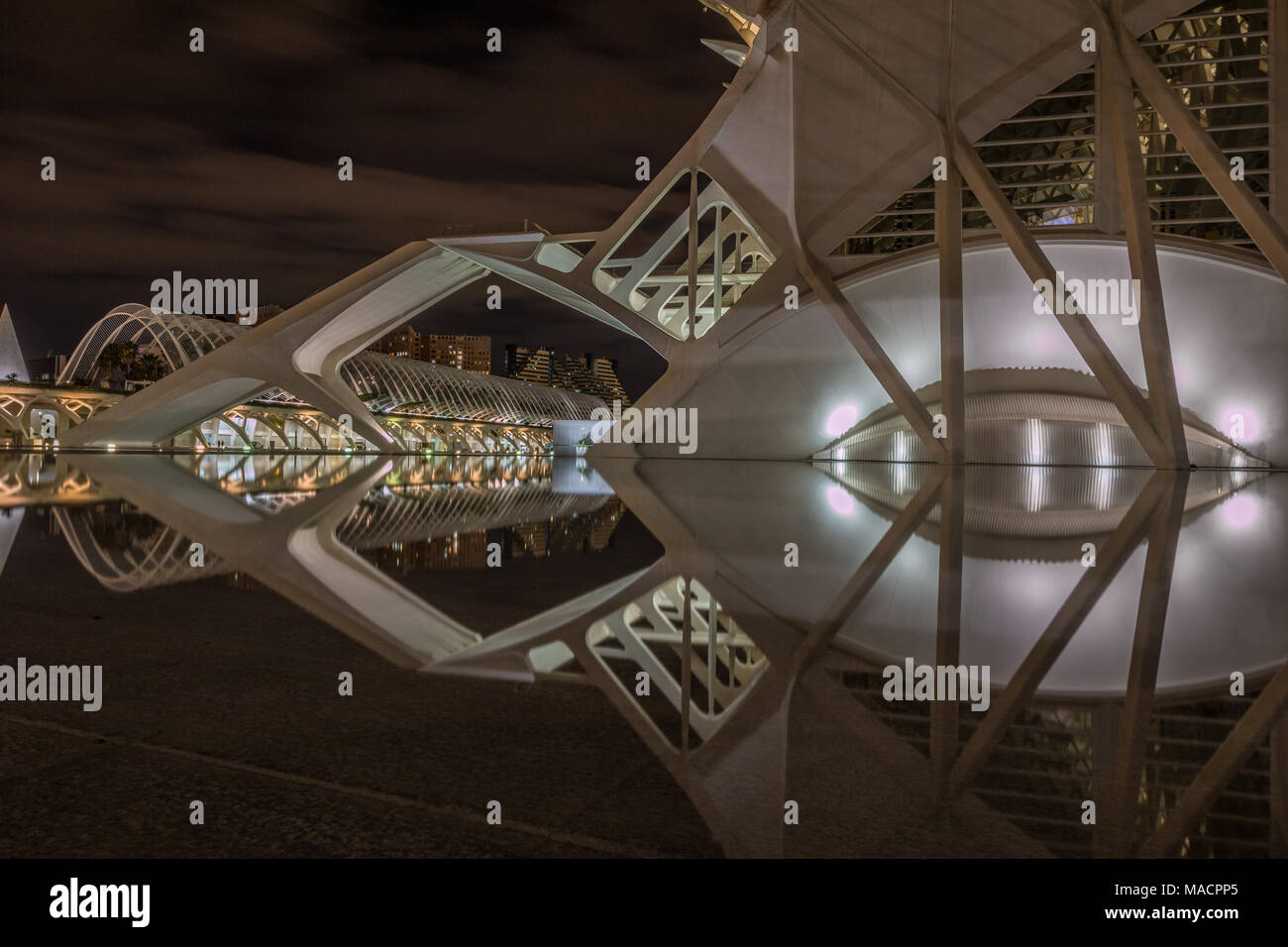 View of Science city at night Stock Photo - Alamy