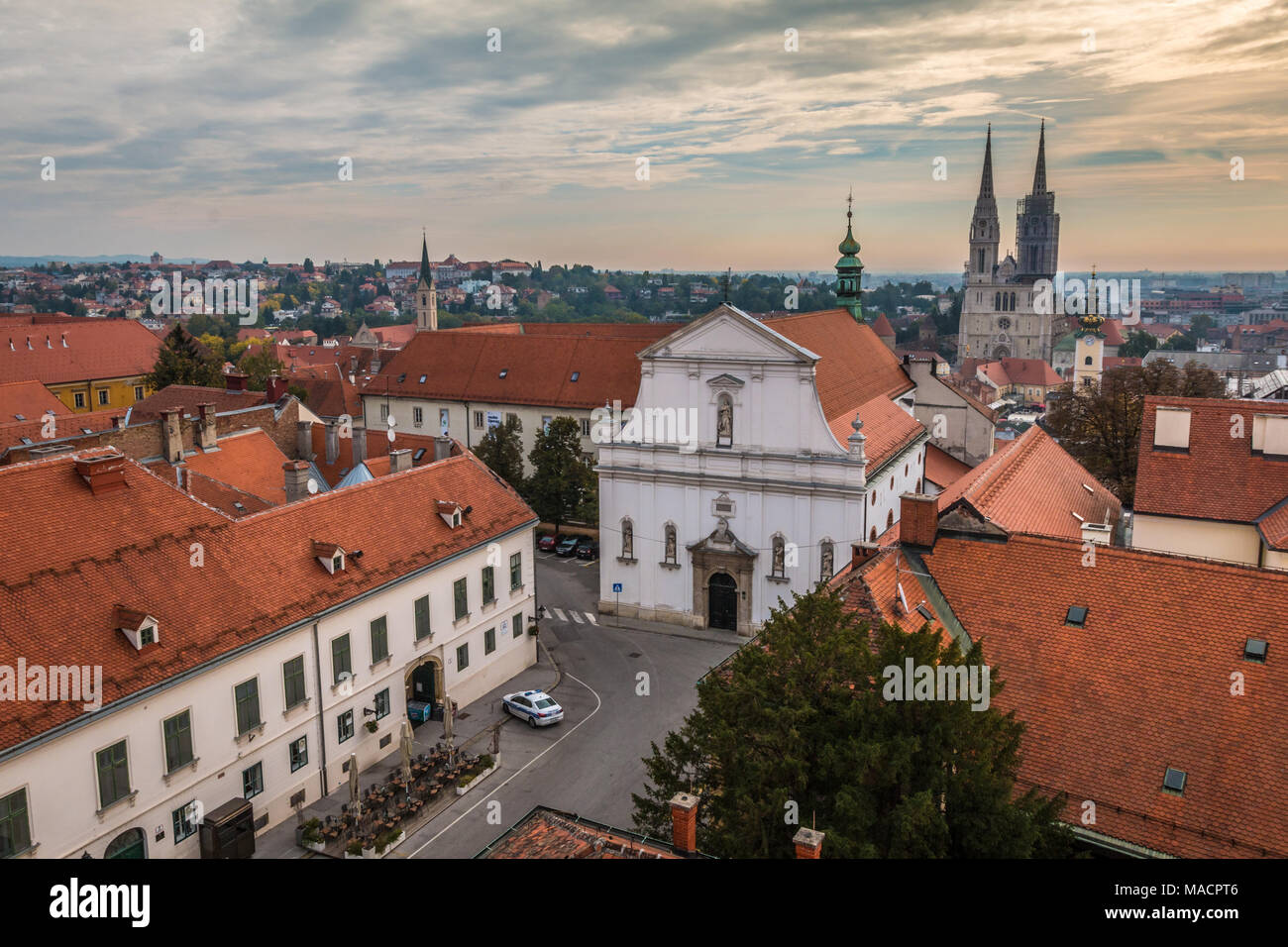 Sunset view of Zagreb Stock Photo - Alamy