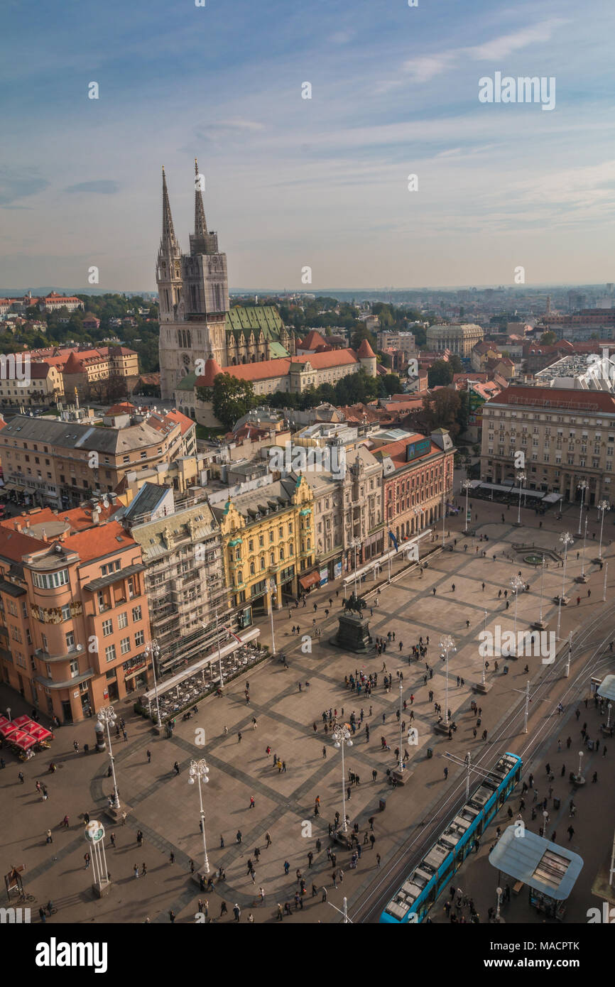View of Zagreb main square Stock Photo - Alamy