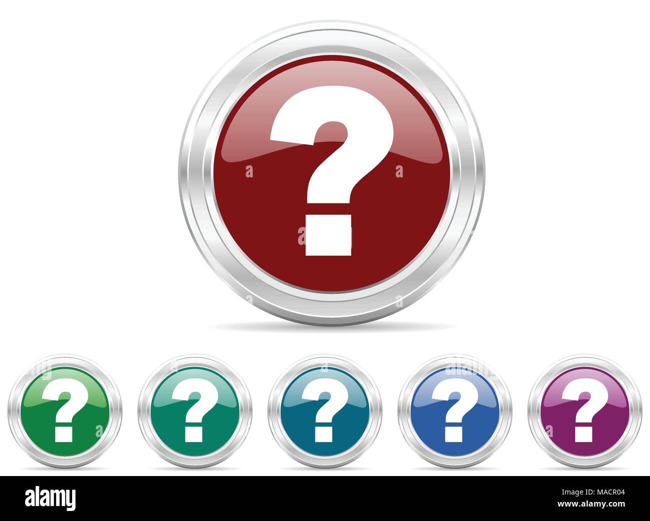 Question mark silver metallic web icon vector set Stock Vector Image ...