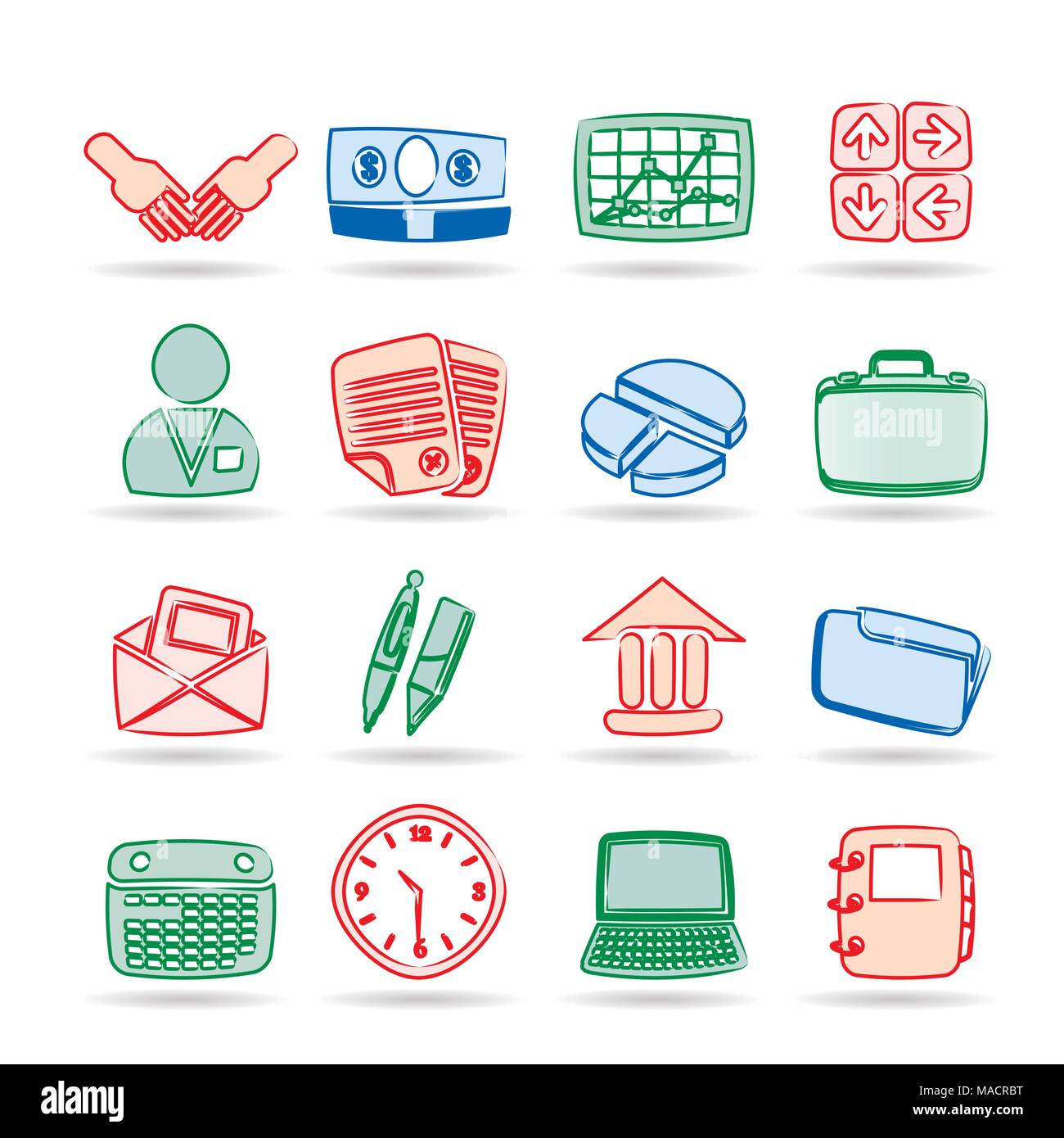 Simple Business and office icons - Vector Icon Set Stock Vector Image ...