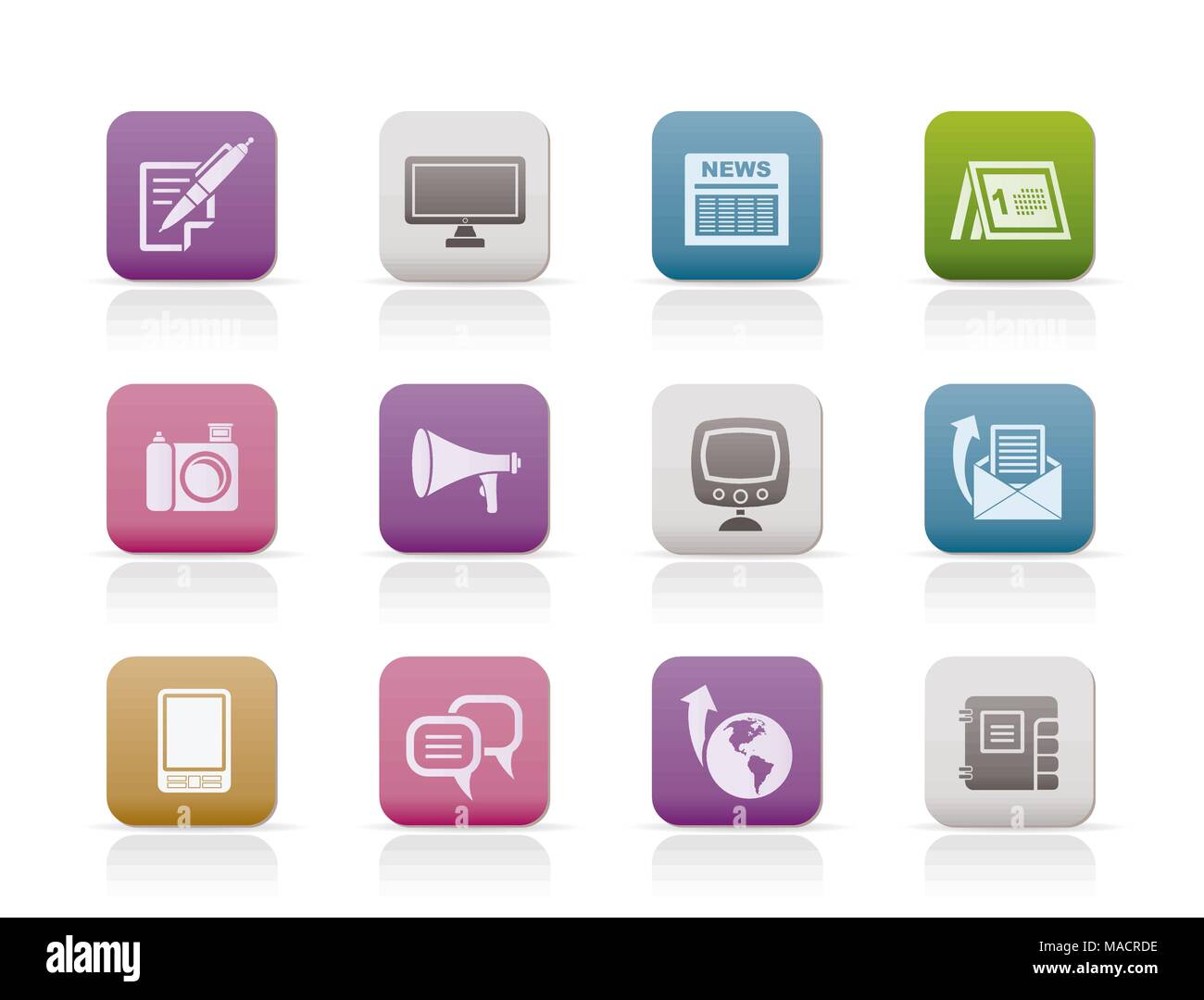 Communication channels and Social Media icons - vector icon set Stock ...