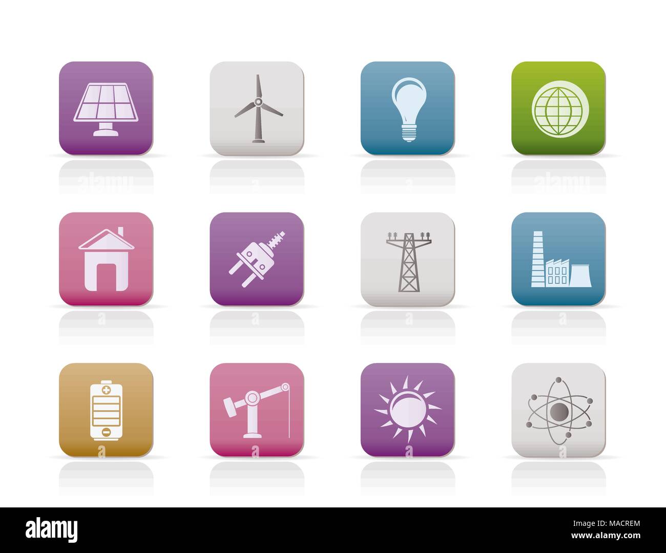 power, energy and electricity objects - vector illustration Stock ... power, energy and electricity objects - vector illustration Stock ...
