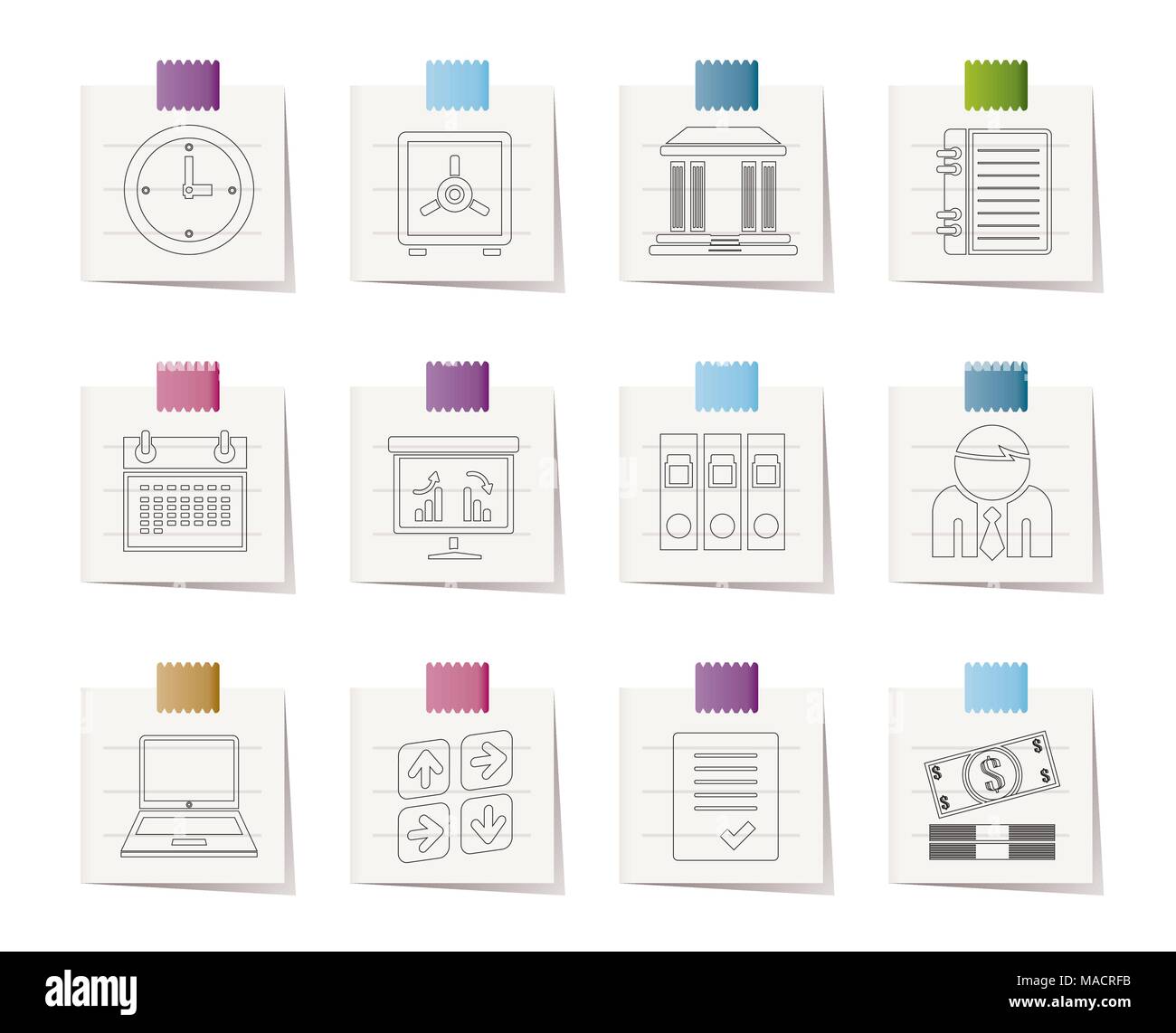 Business, finance and office icons - vector icon set Stock Vector Image ...