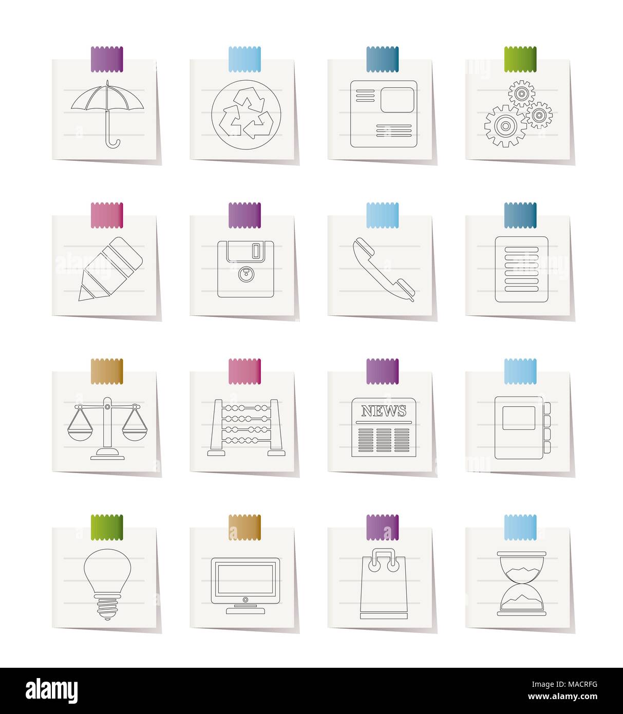 Business and Office internet Icons - Vector icon Set Stock Vector Image ...
