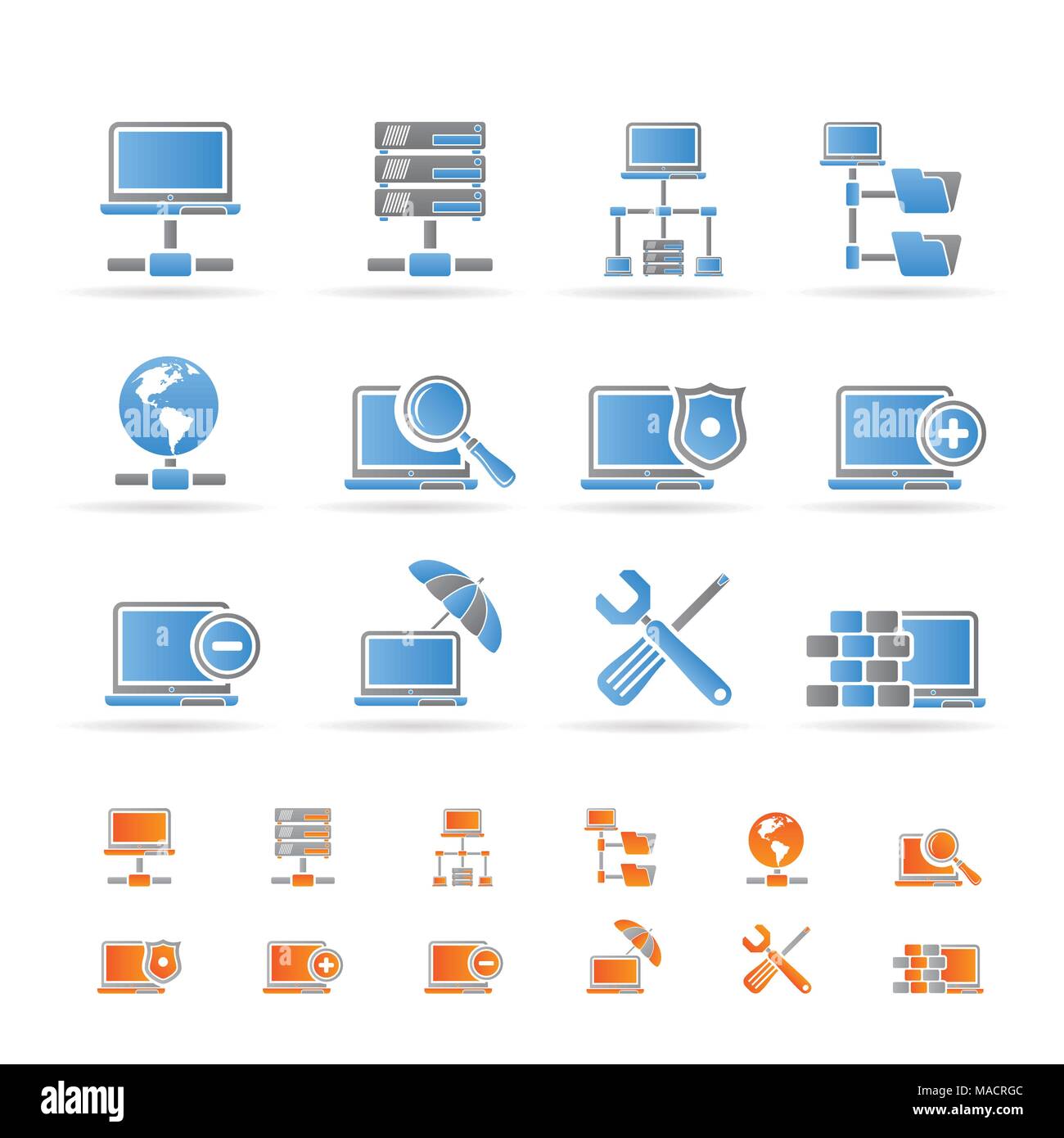 Network, Server and Hosting objects - vector illustration Stock Vector ...