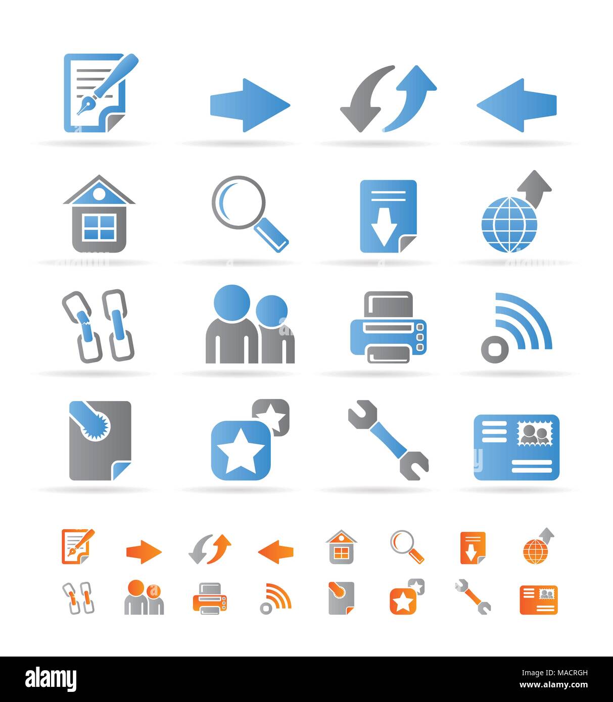 Website navigation and computer icons - vector icon set Stock Vector ...