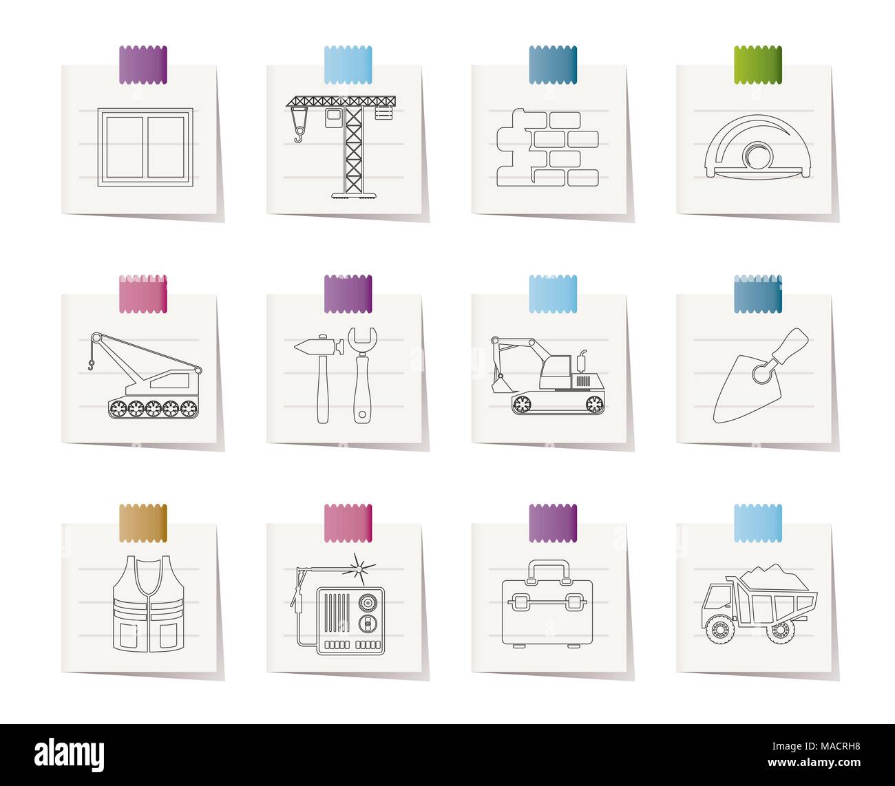 building and construction icons - vector icon set Stock Vector Image ...