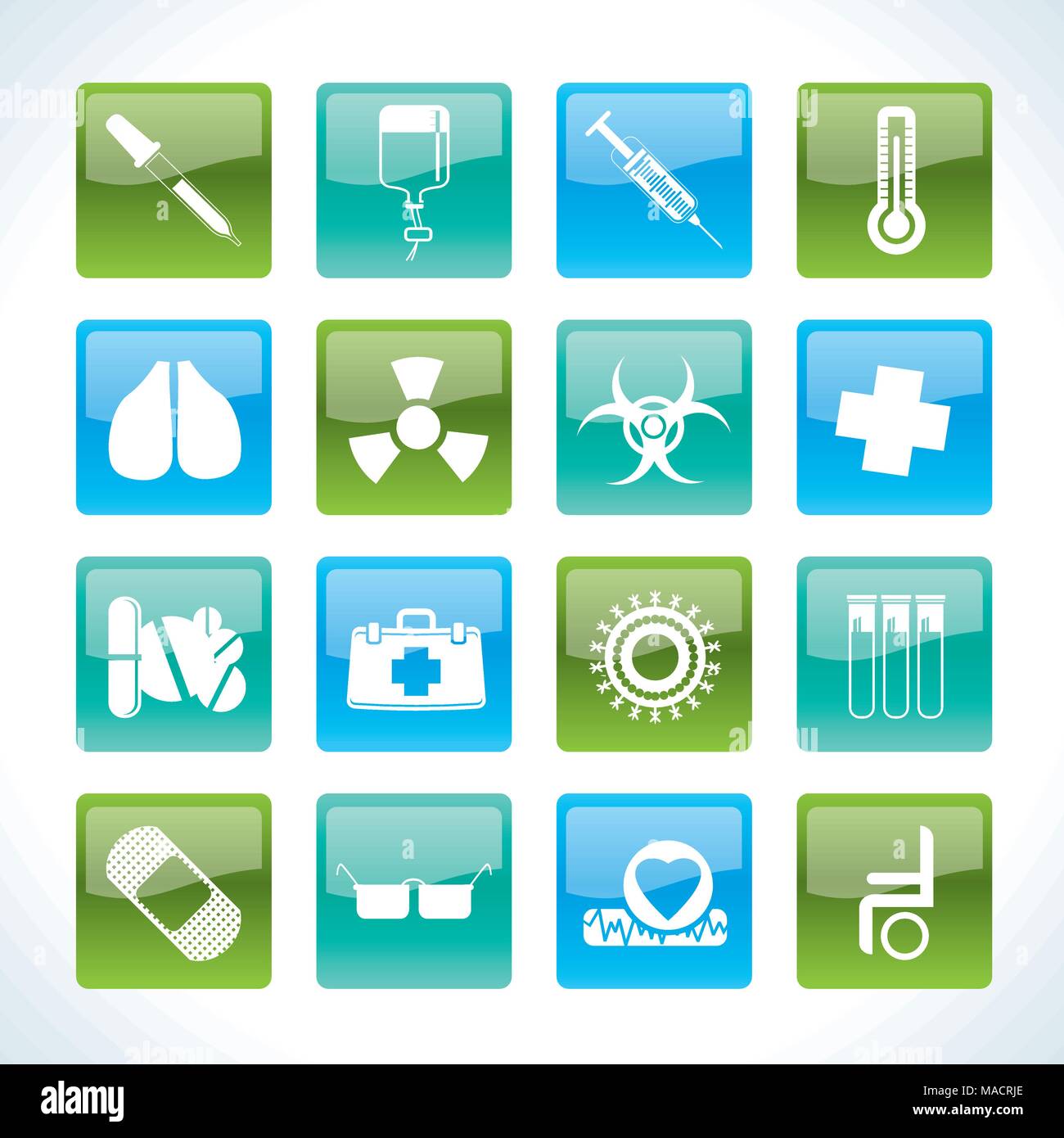 collection of medical themed icons and warning-signs - Vector Icon Set ...