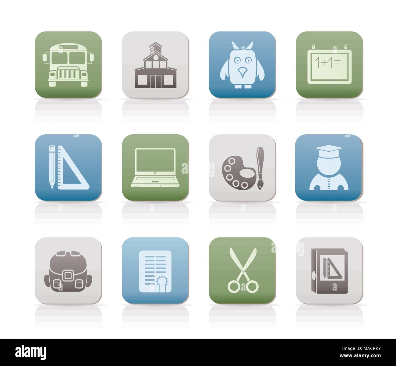School and education objects - vector illustration Stock Vector Image ...