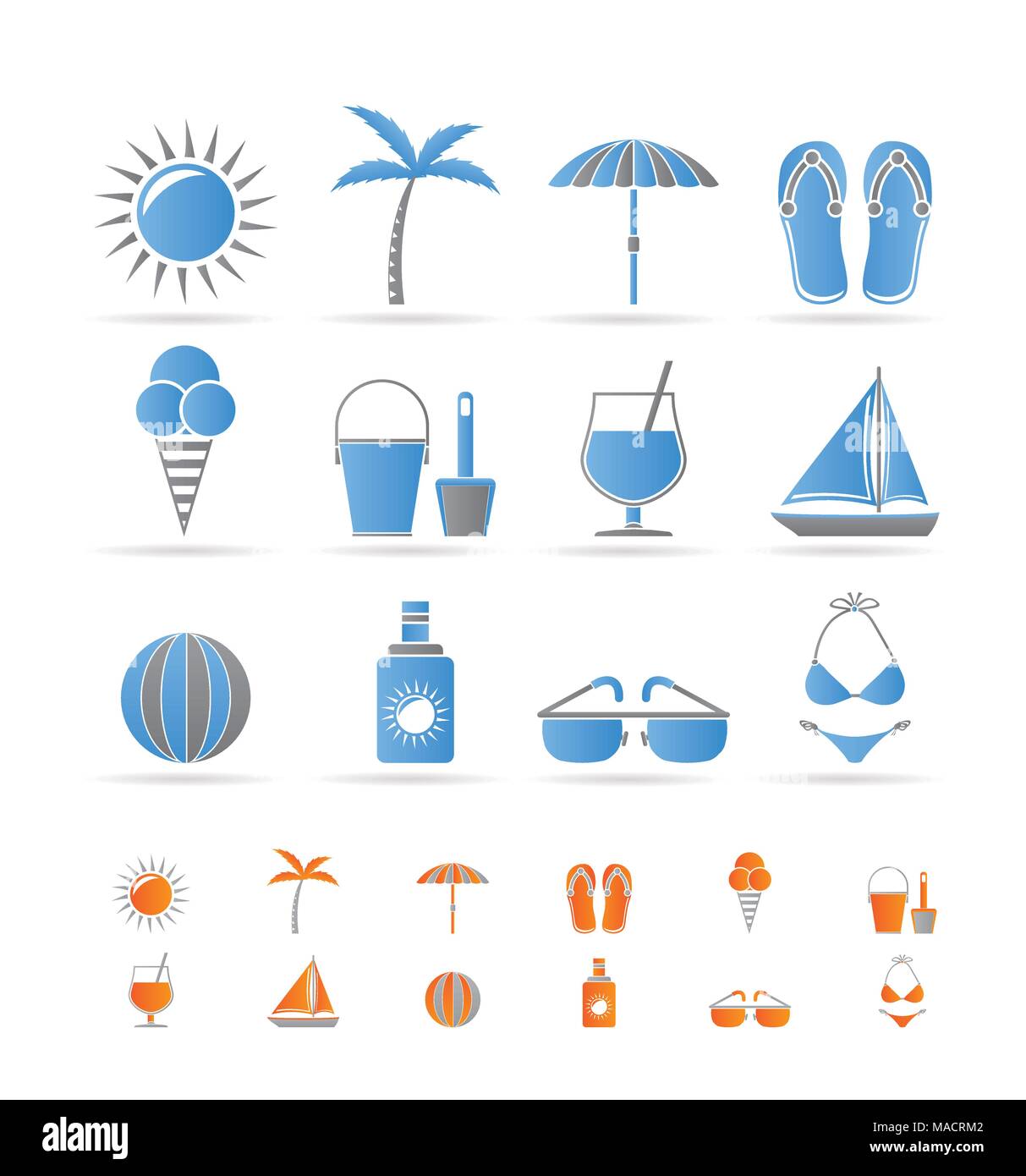 Summer, Holiday and beach objects - Vector Illustration Stock Vector ...