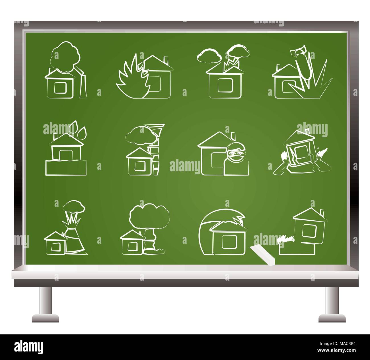 home and house insurance and risk icons - vector icon set Stock Vector ...