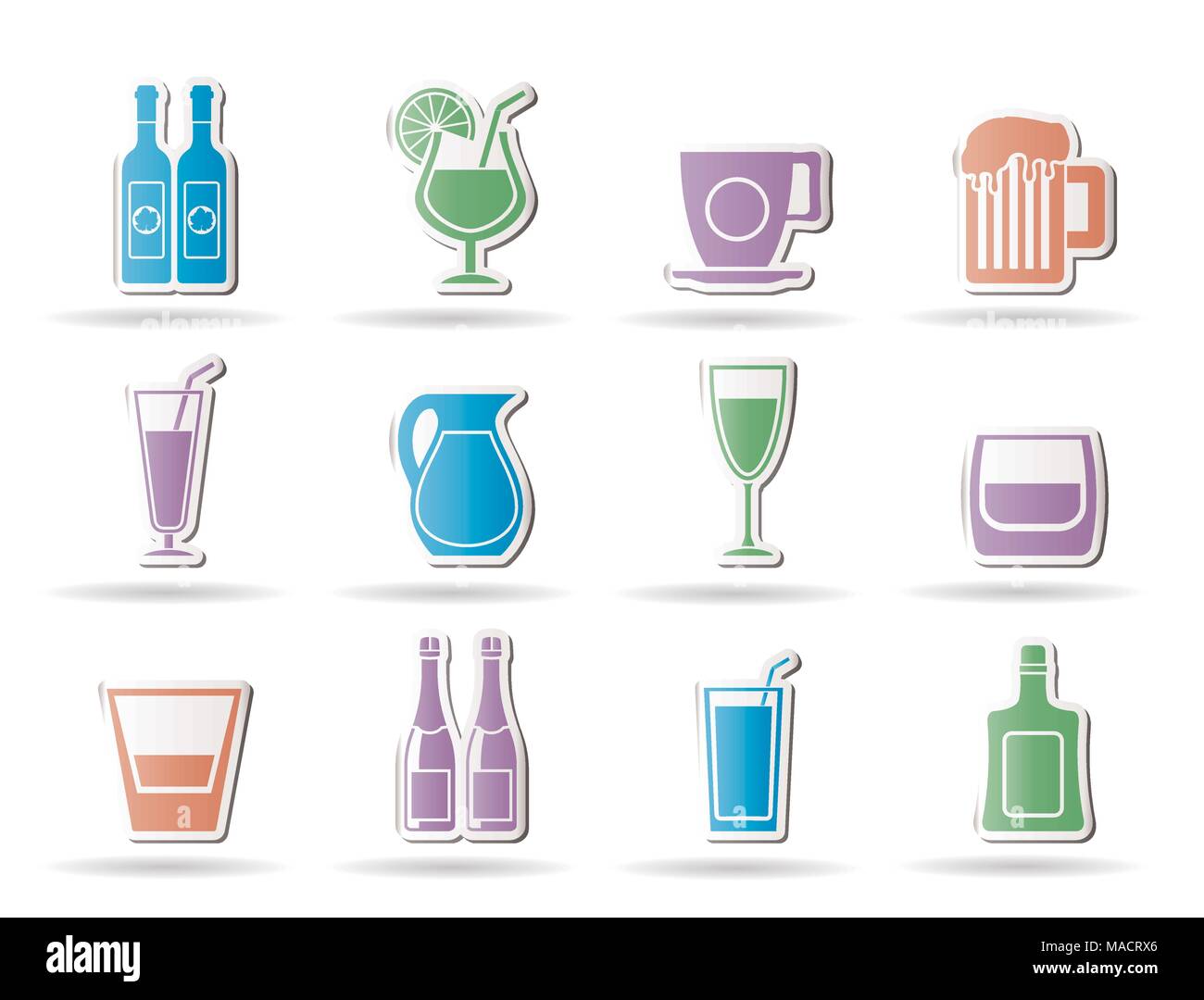 different kind of drink icons - vector icon set Stock Vector Image ...