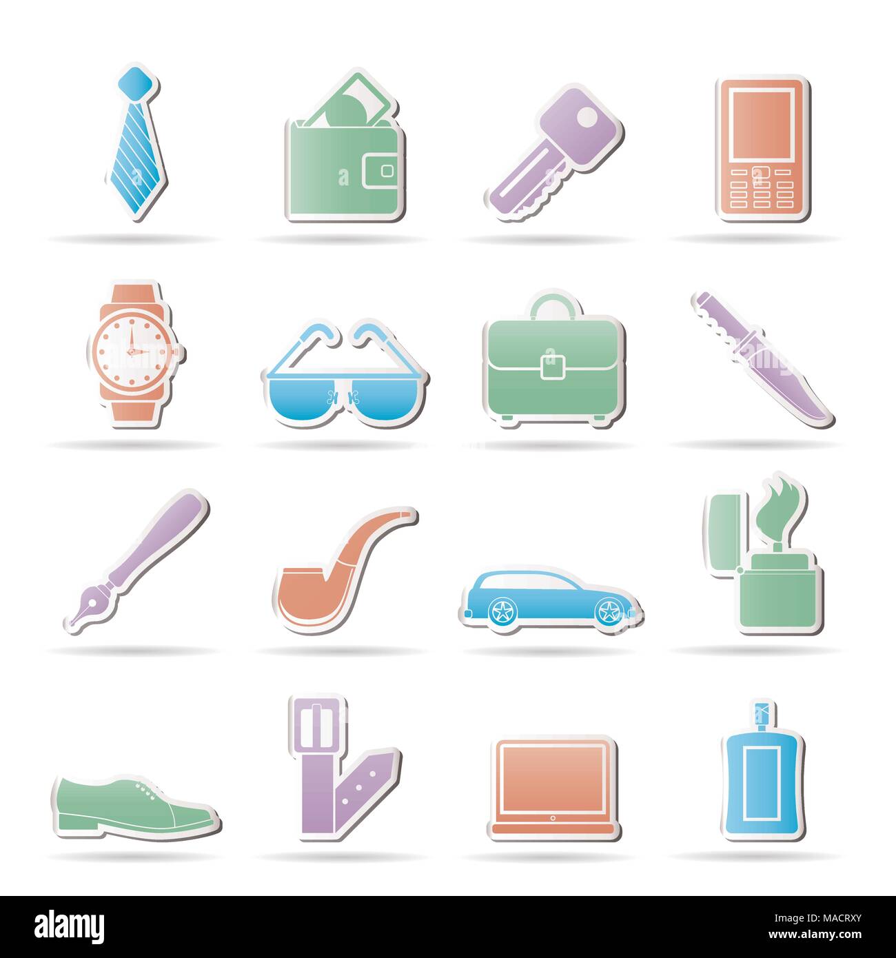 man Accessories icons and objects- vector illustration Stock Vector ...