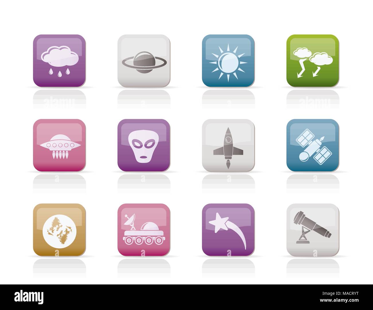 Astronautics and Space and Univerce Icons - Vector Icon Set Stock ...