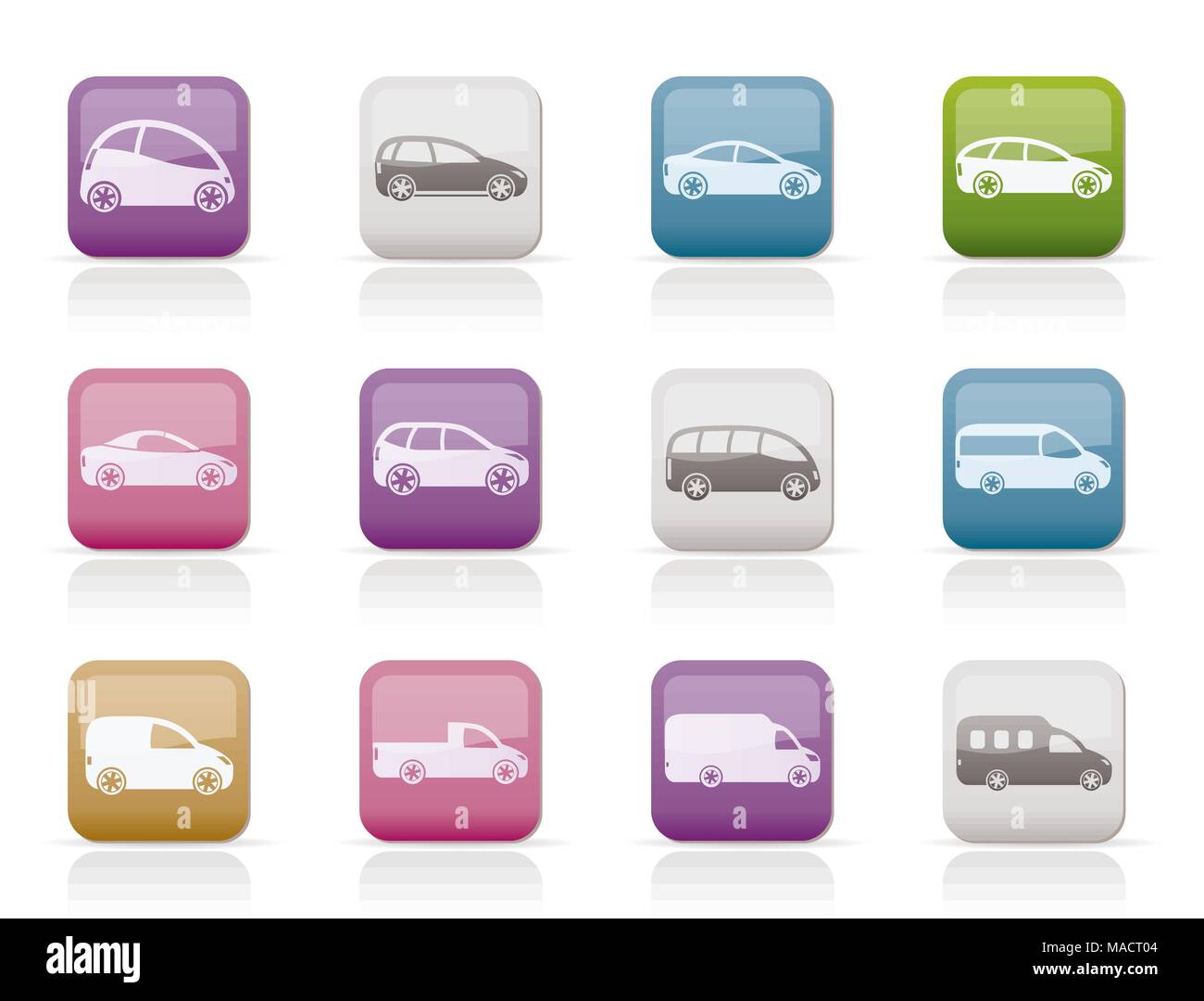 different types of cars icons - Vector icon set Stock Vector Image ...