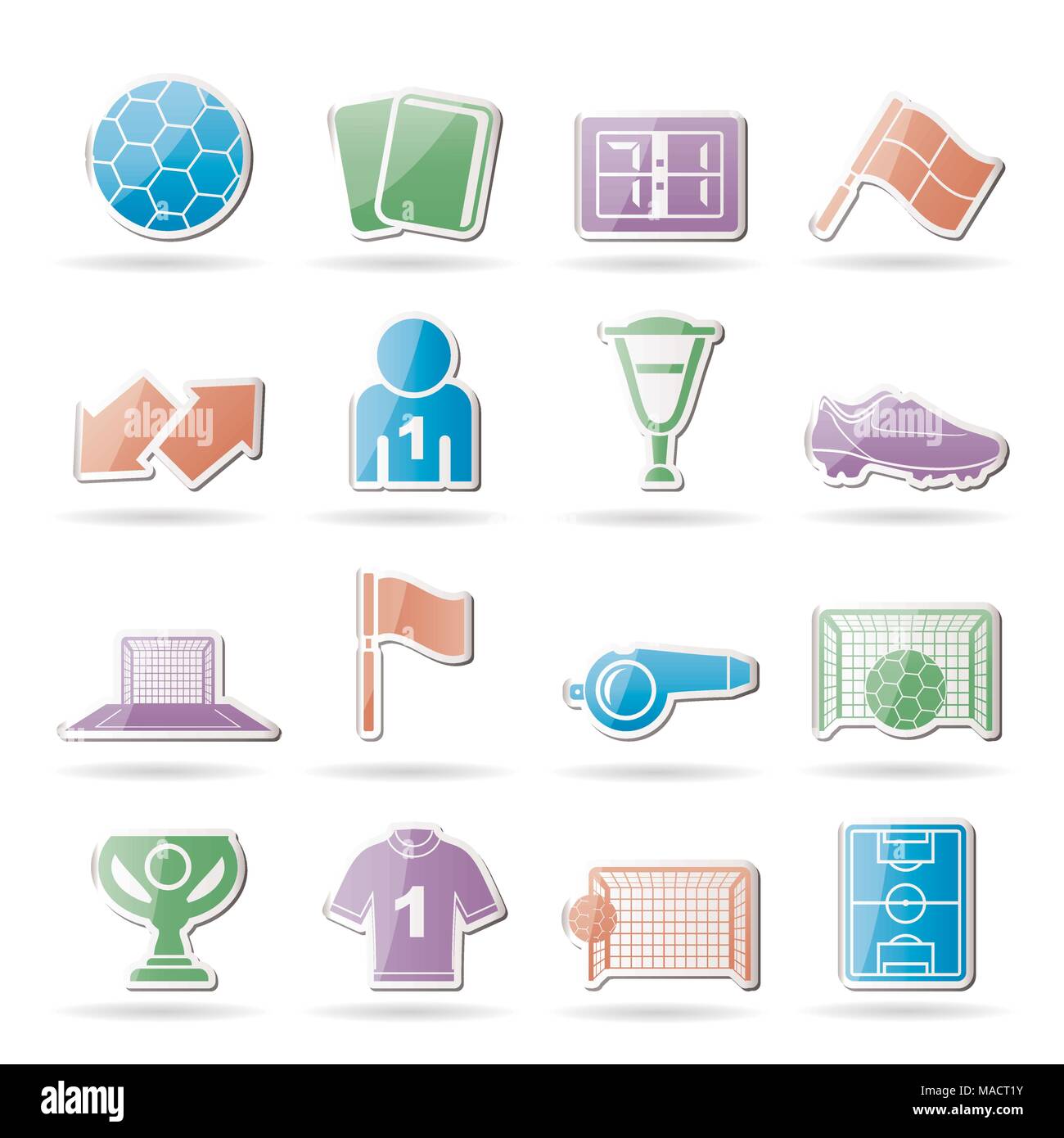 football, soccer and sport icons - vector icon set Stock Vector Image ...