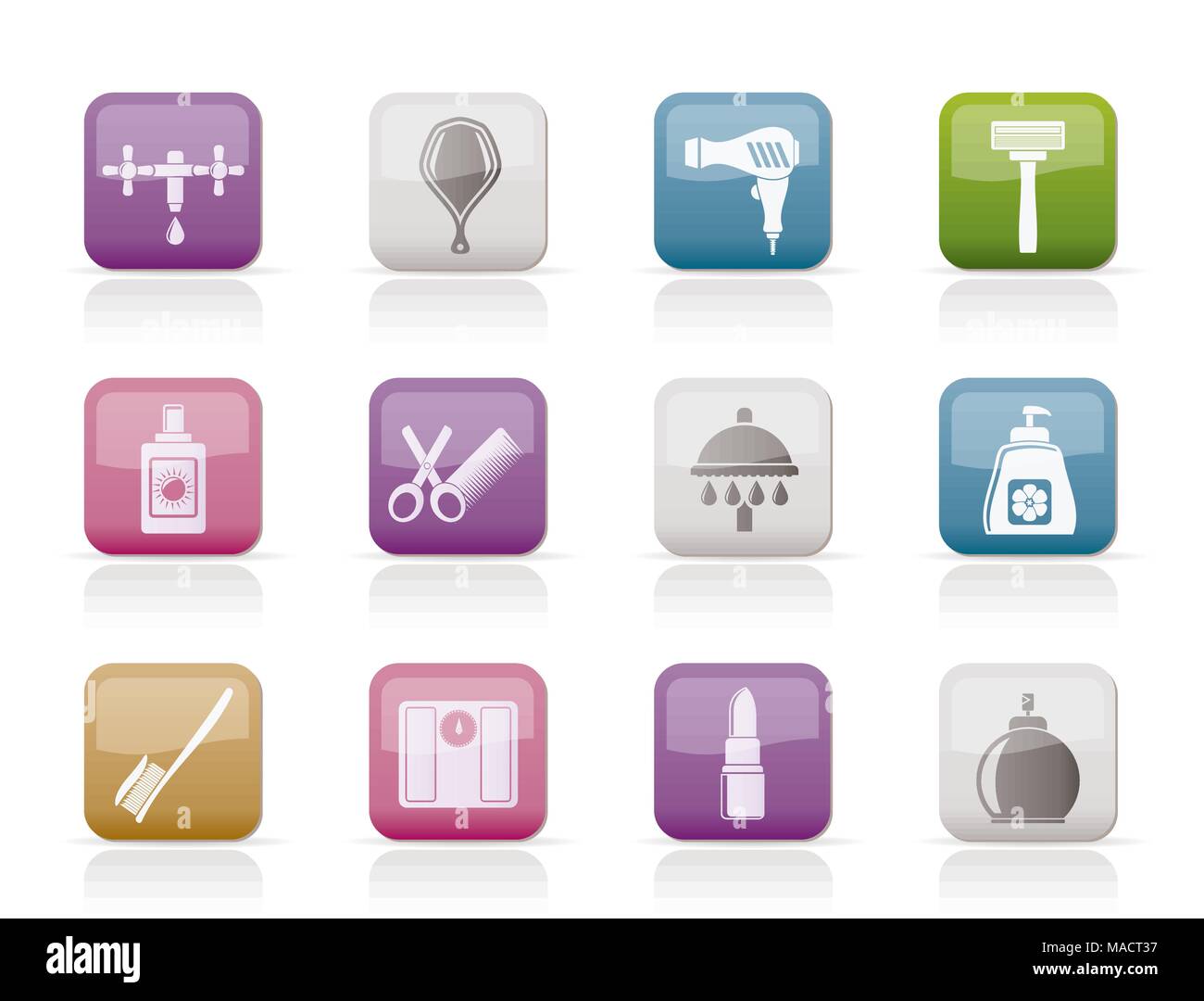 Personal care and cosmetics icons - vector icon set Stock Vector Image ...