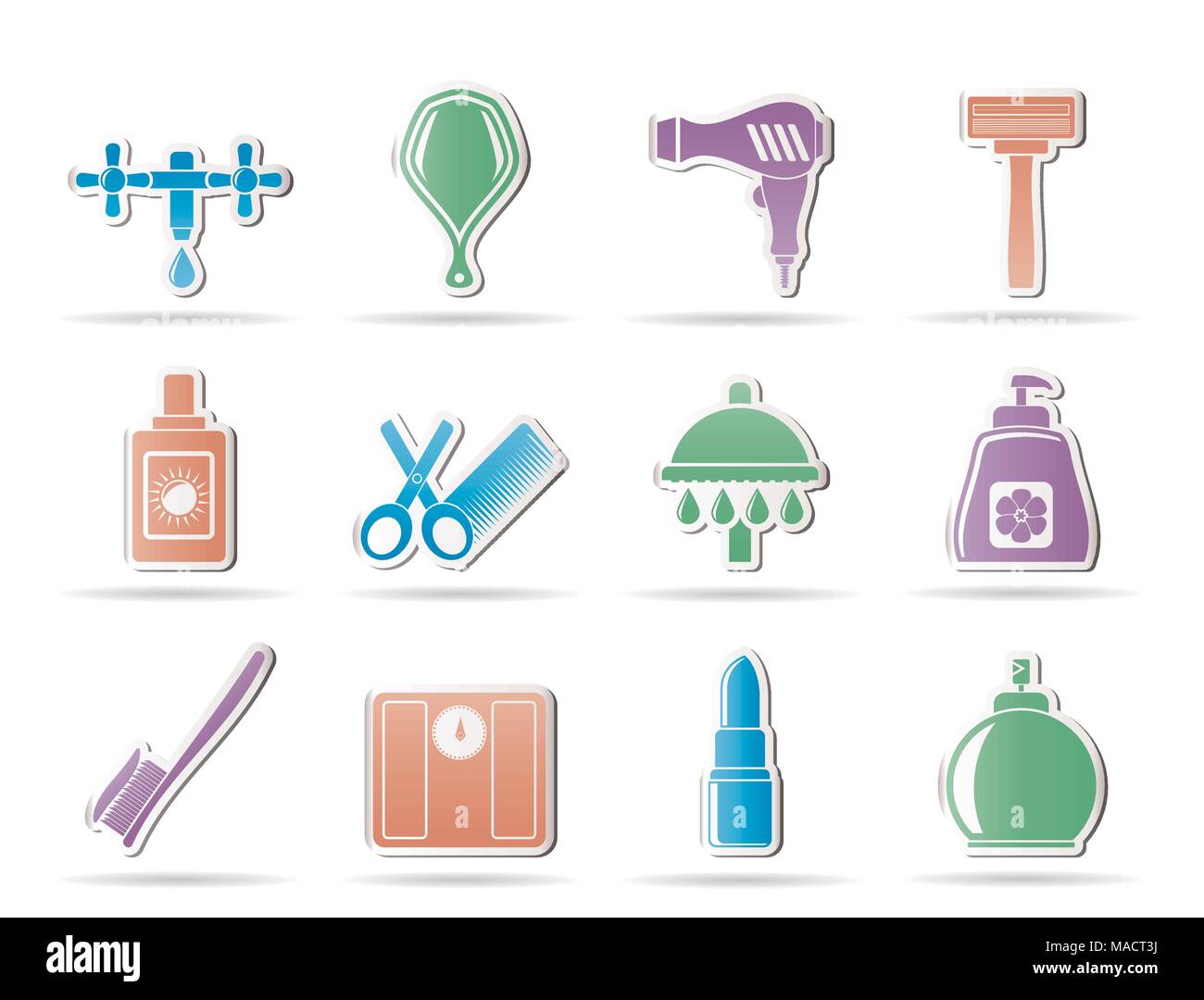 Personal care and cosmetics icons - vector icon set Stock Vector Image ...
