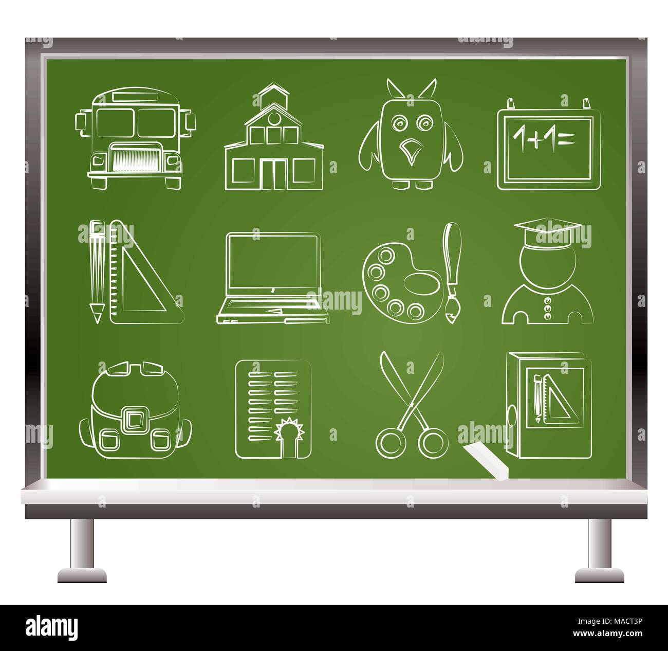School and education objects - vector illustration Stock Vector Image ...