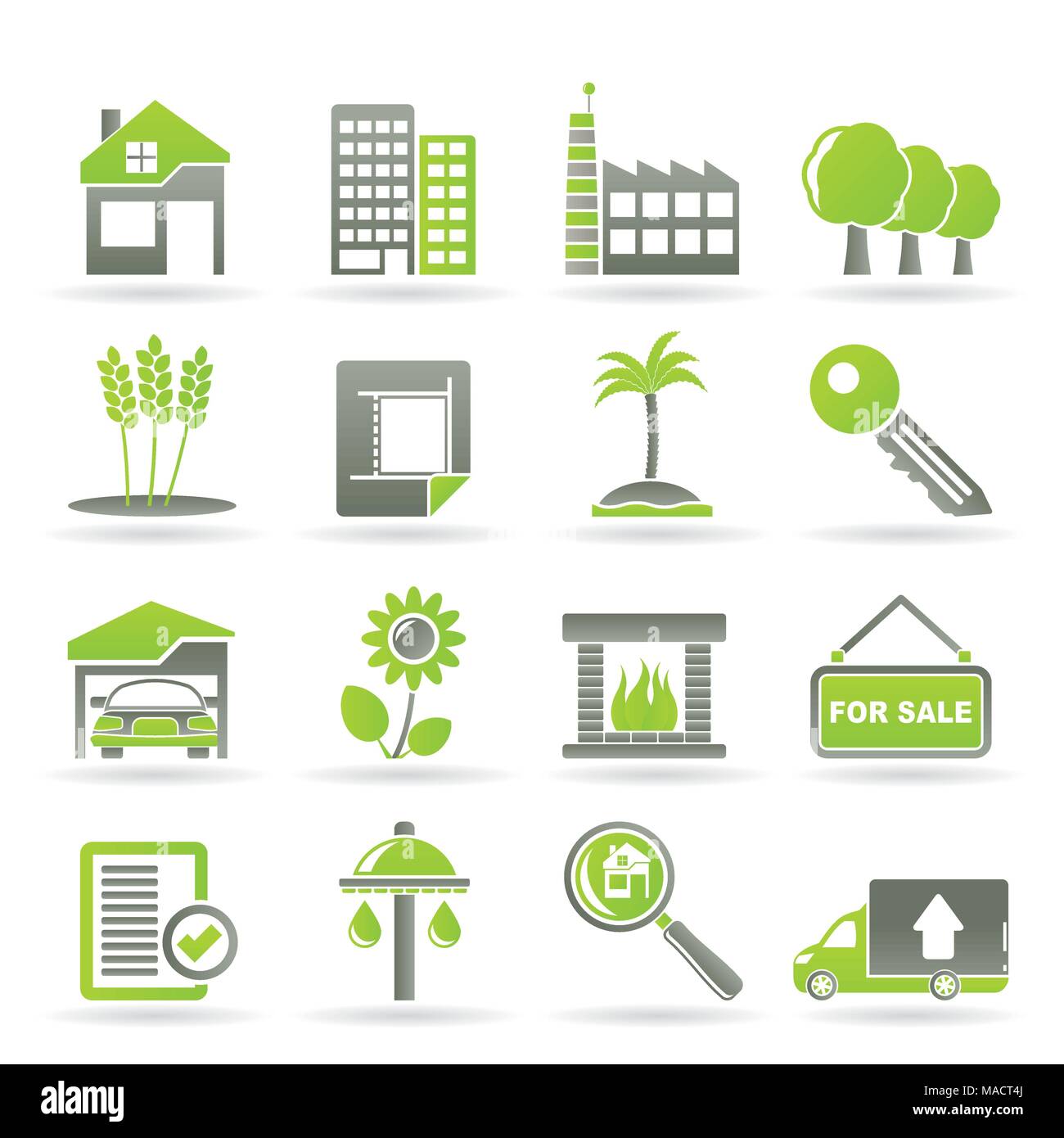 Real Estate and building icons - Vector Icon Set Stock Vector Image ...