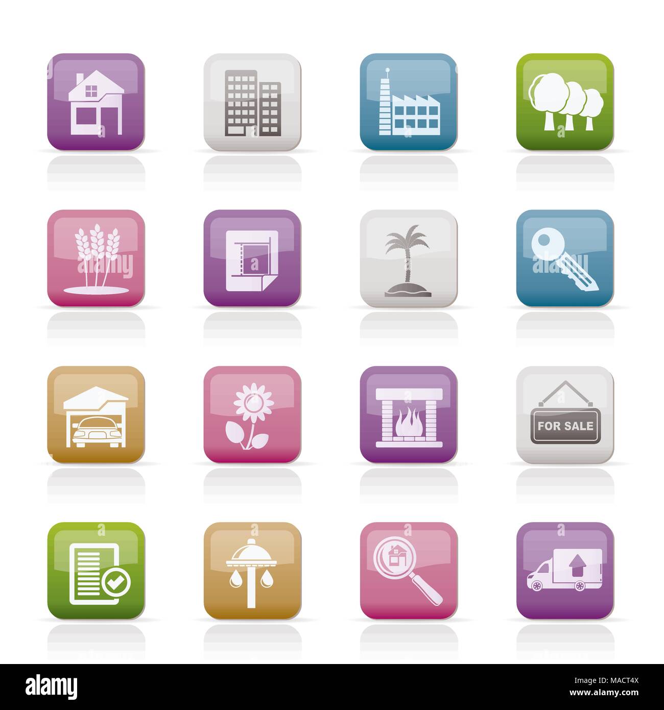 Real Estate and building icons - Vector Icon Set Stock Vector Image ...